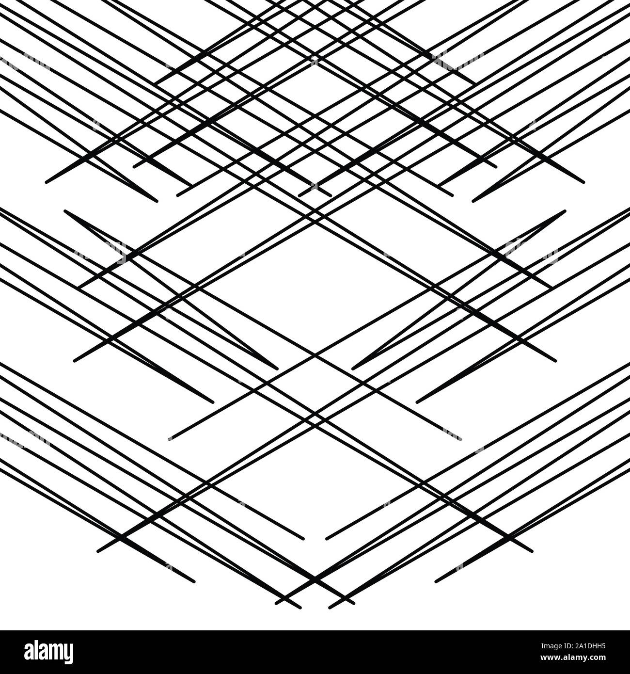 Grid, mesh pattern, texture with dynamic, irregular lines. Intersecting stripes matrix, grating ...