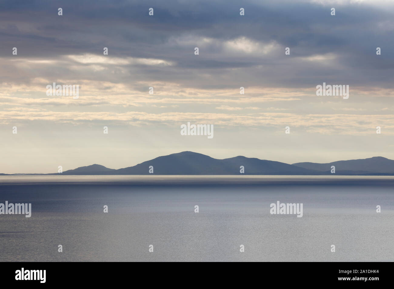 View across the Little Minch to the Isle of Harris, Scotland, UK Stock ...