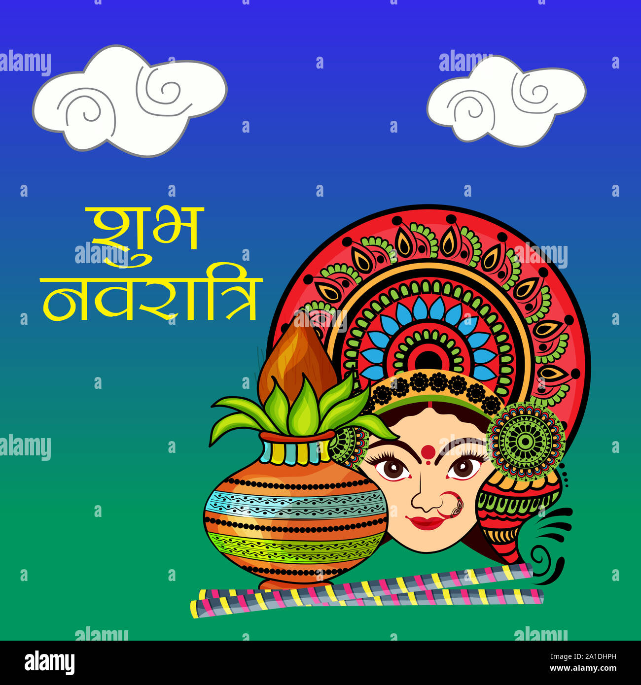 Vector Illustration Of Happy Navratri Celebration Abstract Background ...