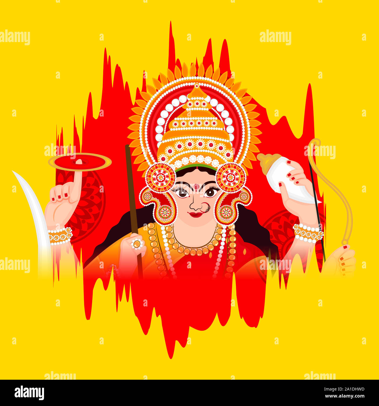 Vector Illustration Of Happy Navratri Celebration Abstract Background ...