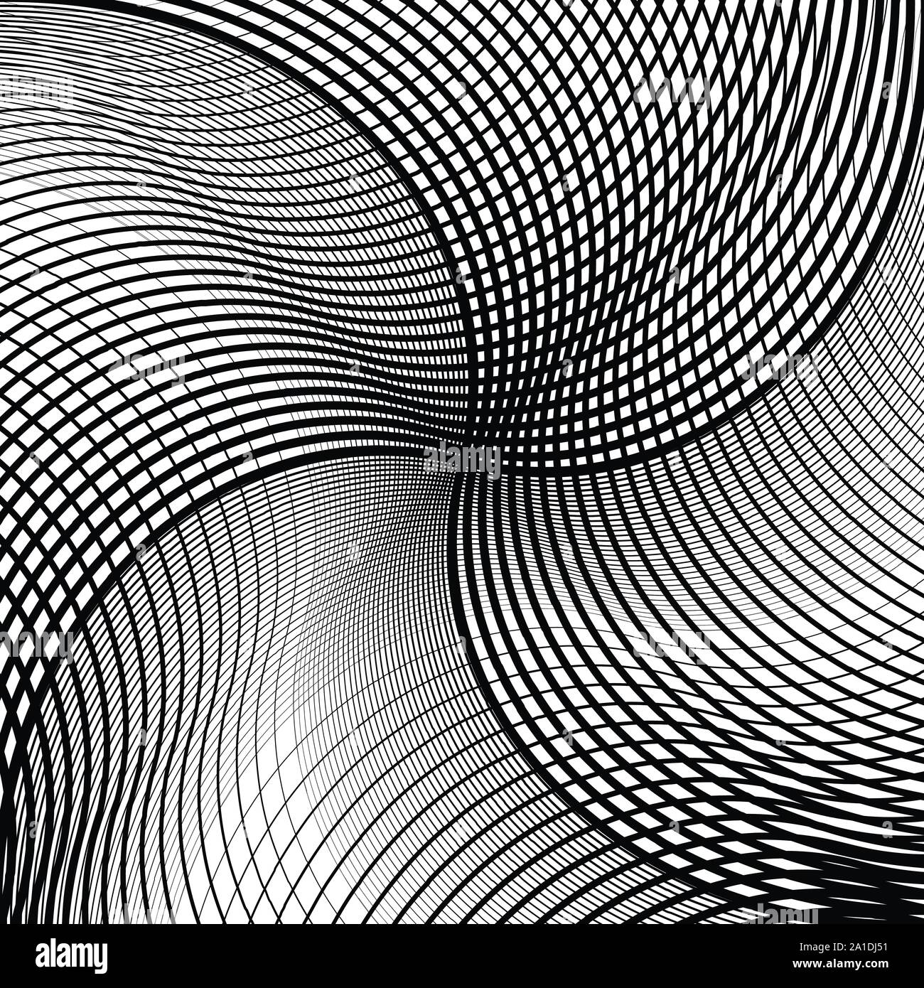 Irregular Geometric Pattern Background With Wavy Waving Grid Mesh Of