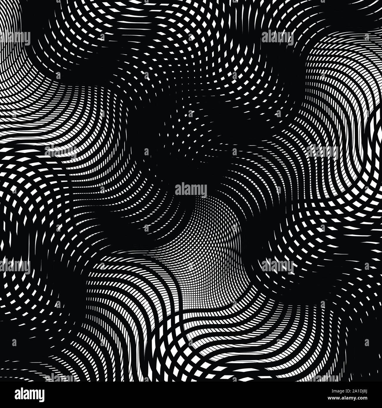 Irregular geometric pattern, background with wavy, waving grid, mesh of ...