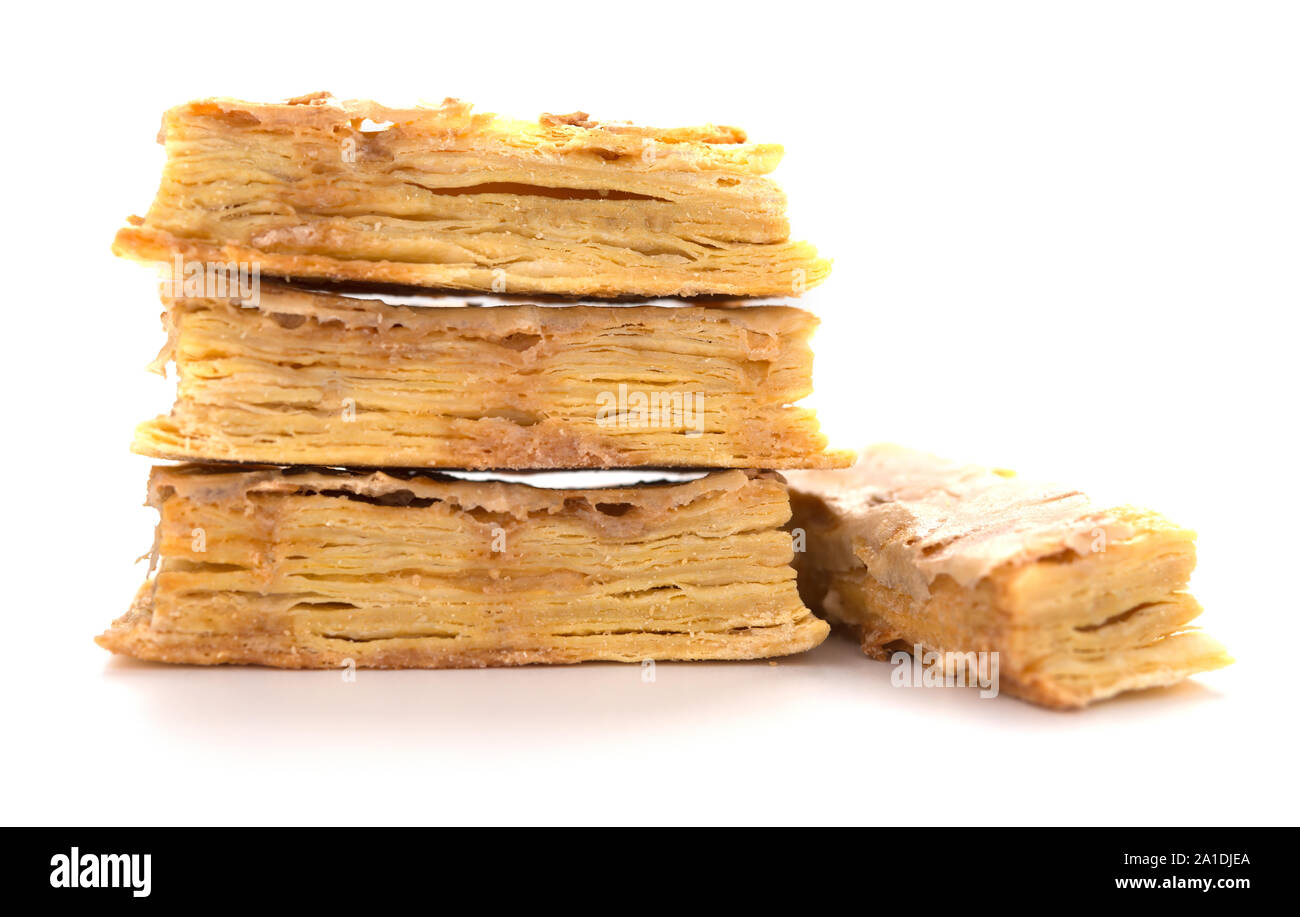 walnut puff pastry on a white background Stock Photo - Alamy