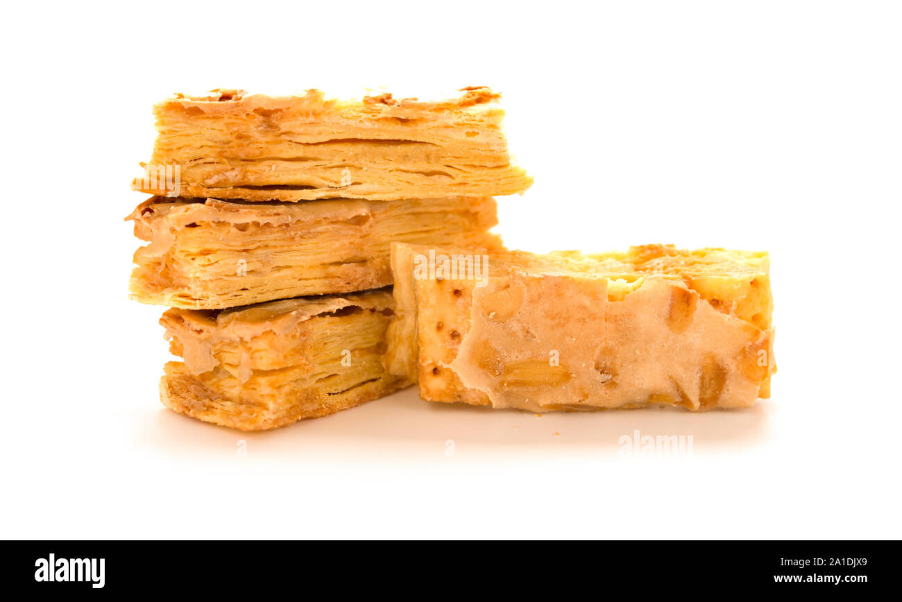 walnut puff pastry on a white background Stock Photo - Alamy