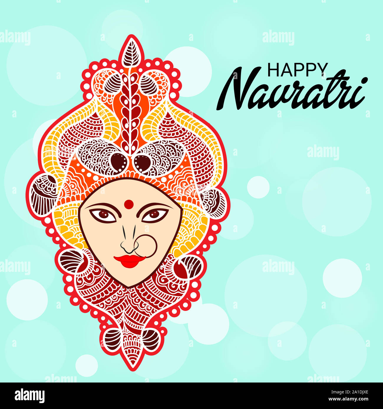 Vector Illustration Of Happy Navratri Celebration Abstract Background ...