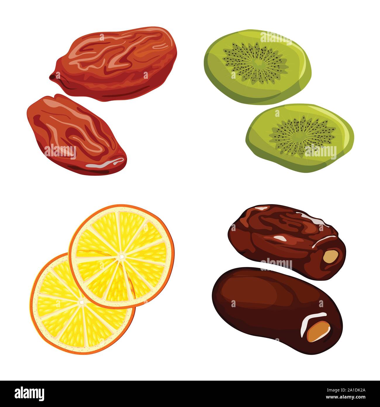 Vector design of fruit and dried icon. Collection of fruit and food ...