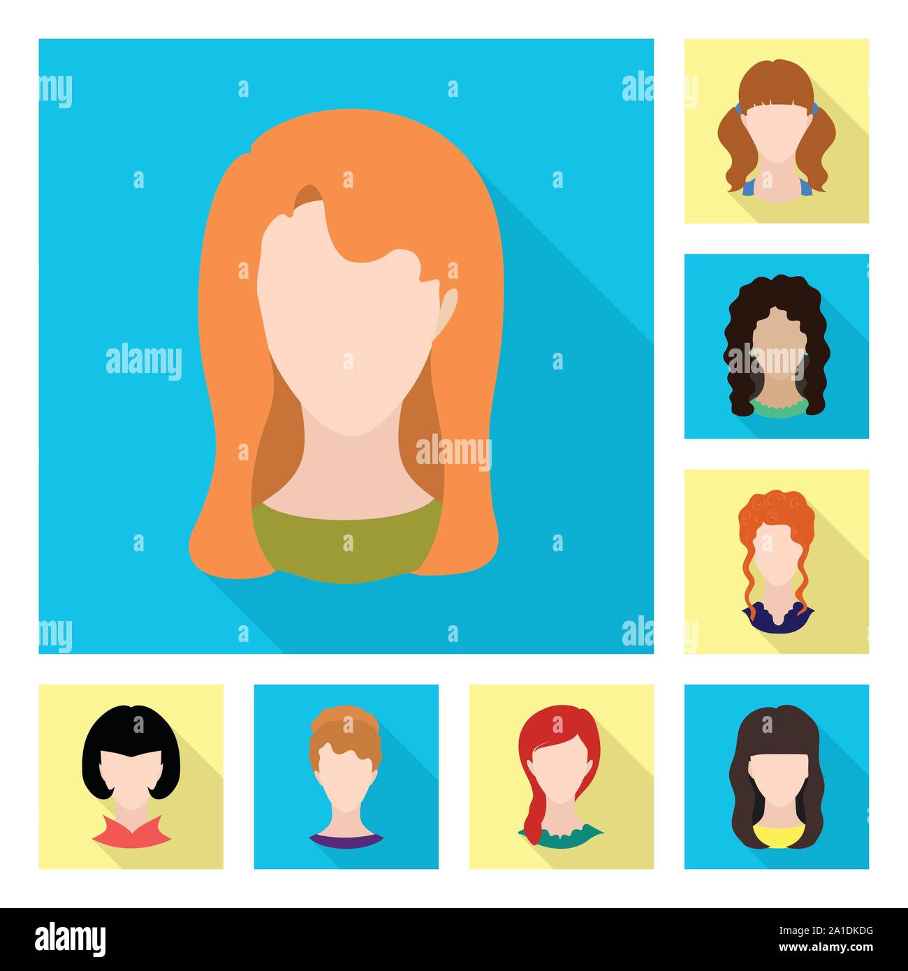 Isolated object of avatar and dummy symbol. Collection of avatar and ...