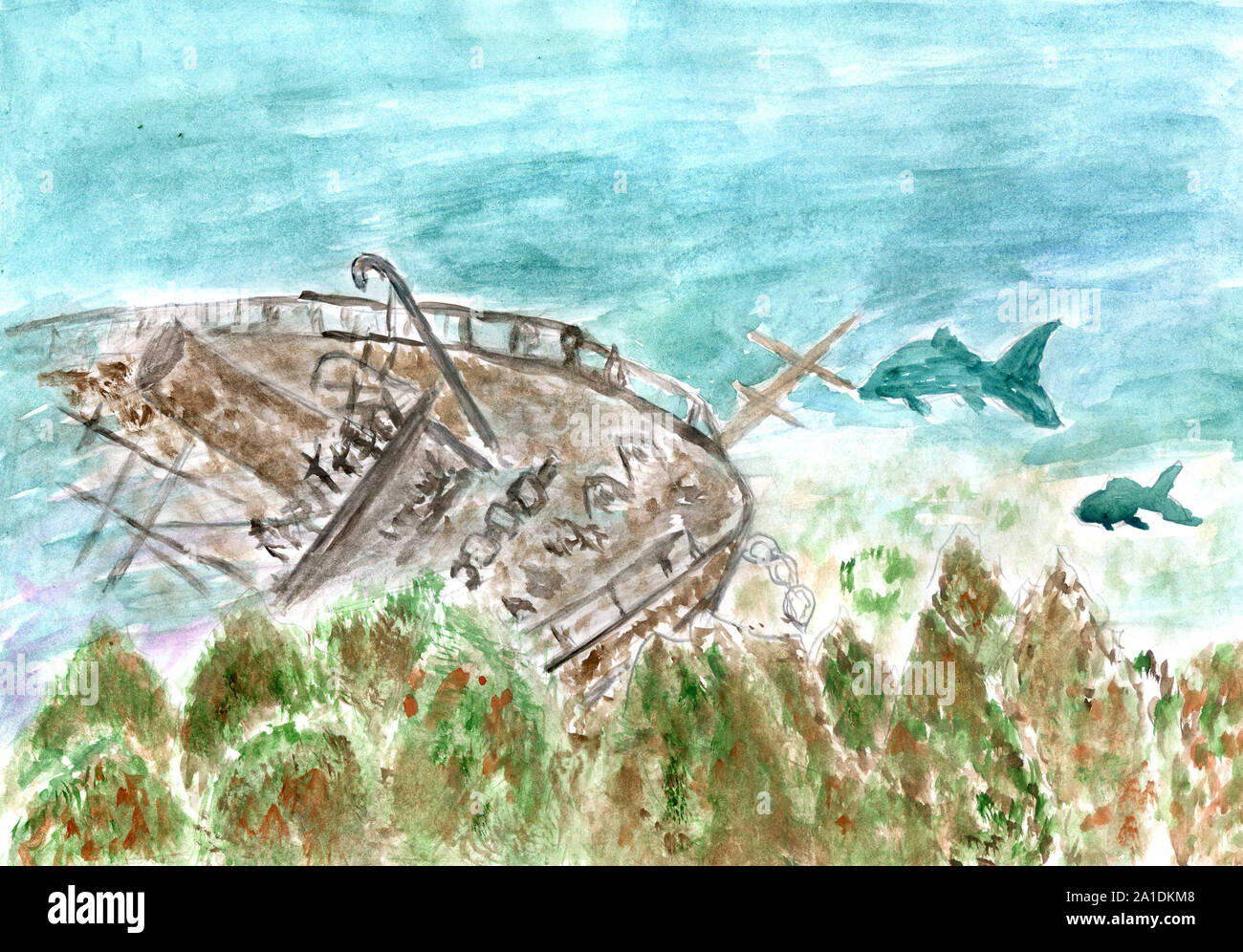 Underwater scene drawing hi-res stock photography and images - Alamy