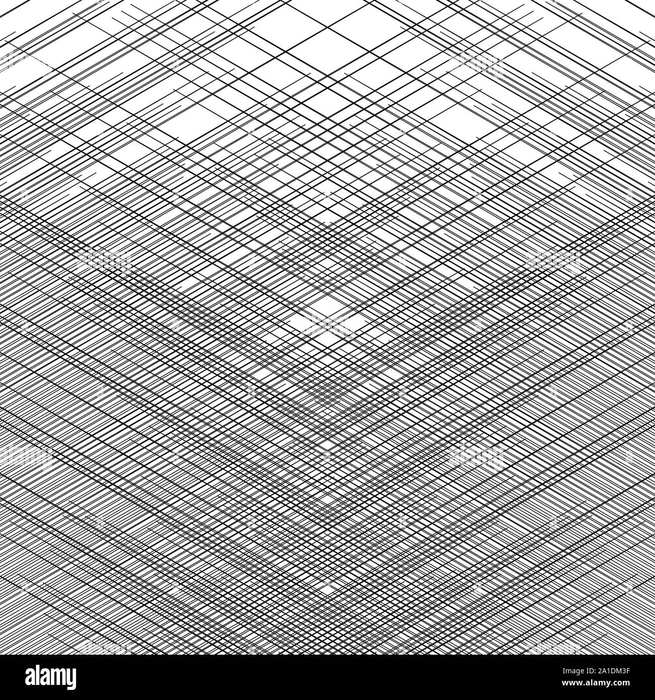 Grid, mesh pattern, texture with dynamic, irregular lines. Intersecting stripes matrix, grating ...