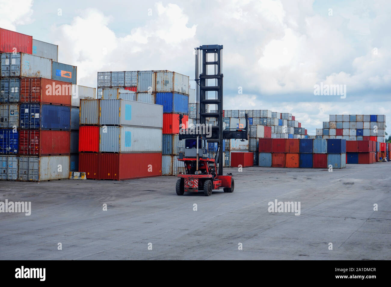 Container handlers Storage containers for import and export Stock Photo ...