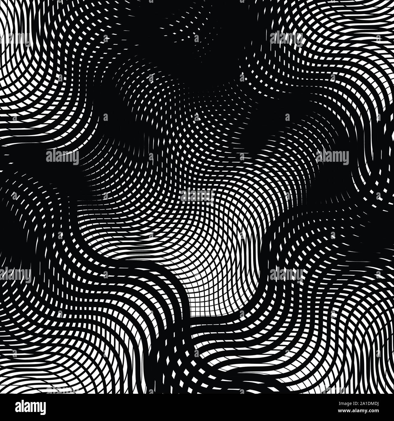 Irregular geometric pattern, background with wavy, waving grid, mesh of ...