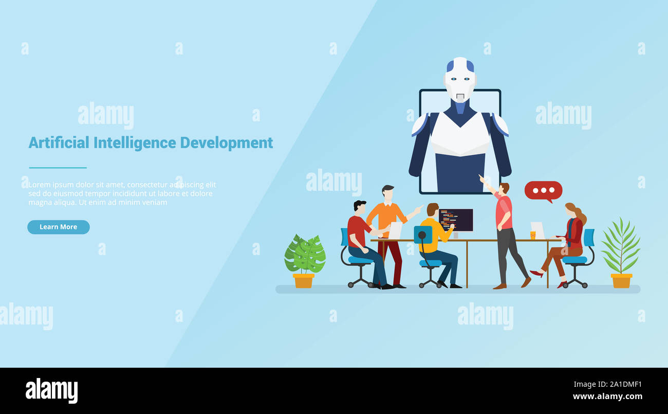 ai or artificial intelligence development for website template or ...