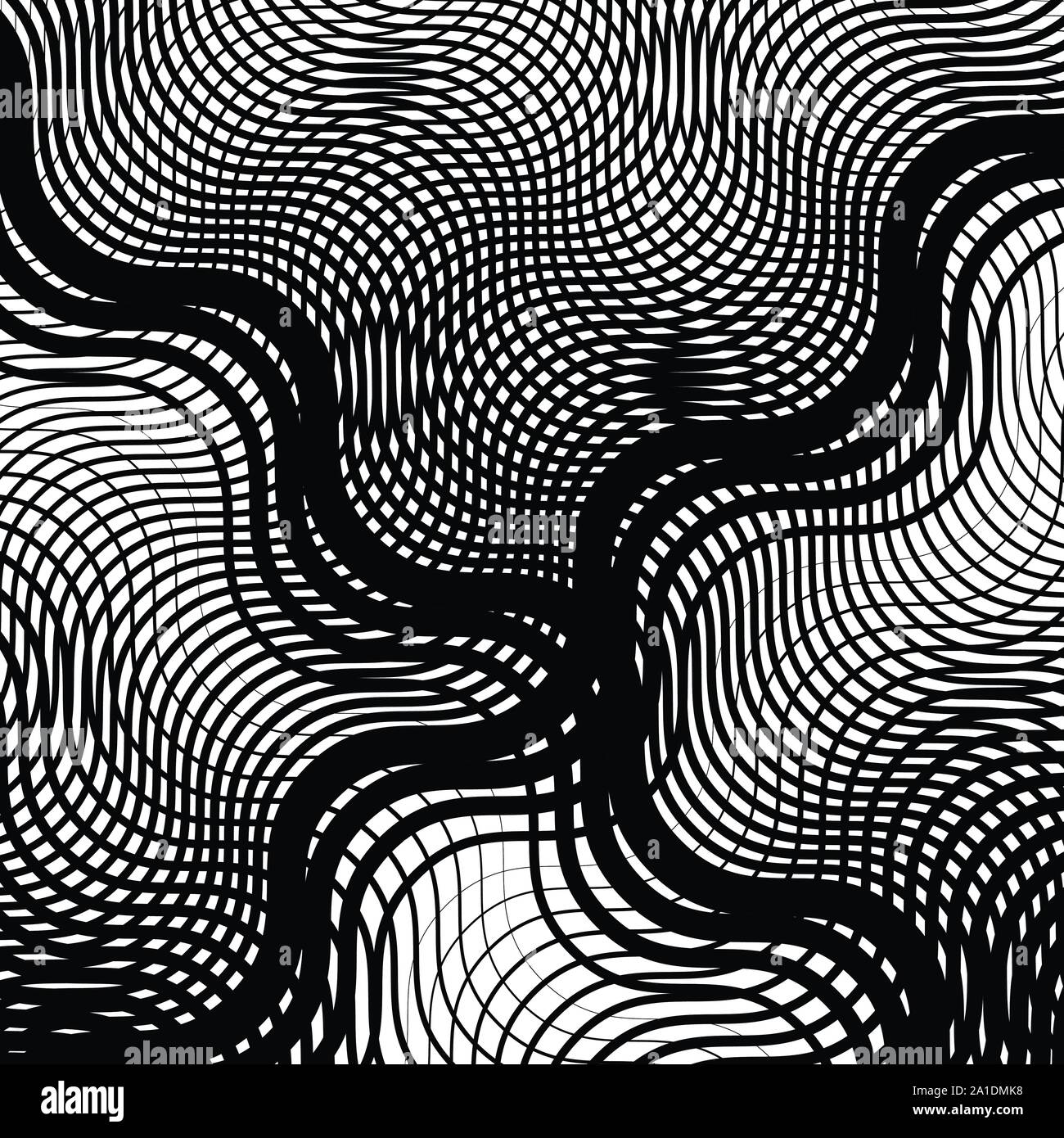 Irregular geometric pattern, background with wavy, waving grid, mesh of ...