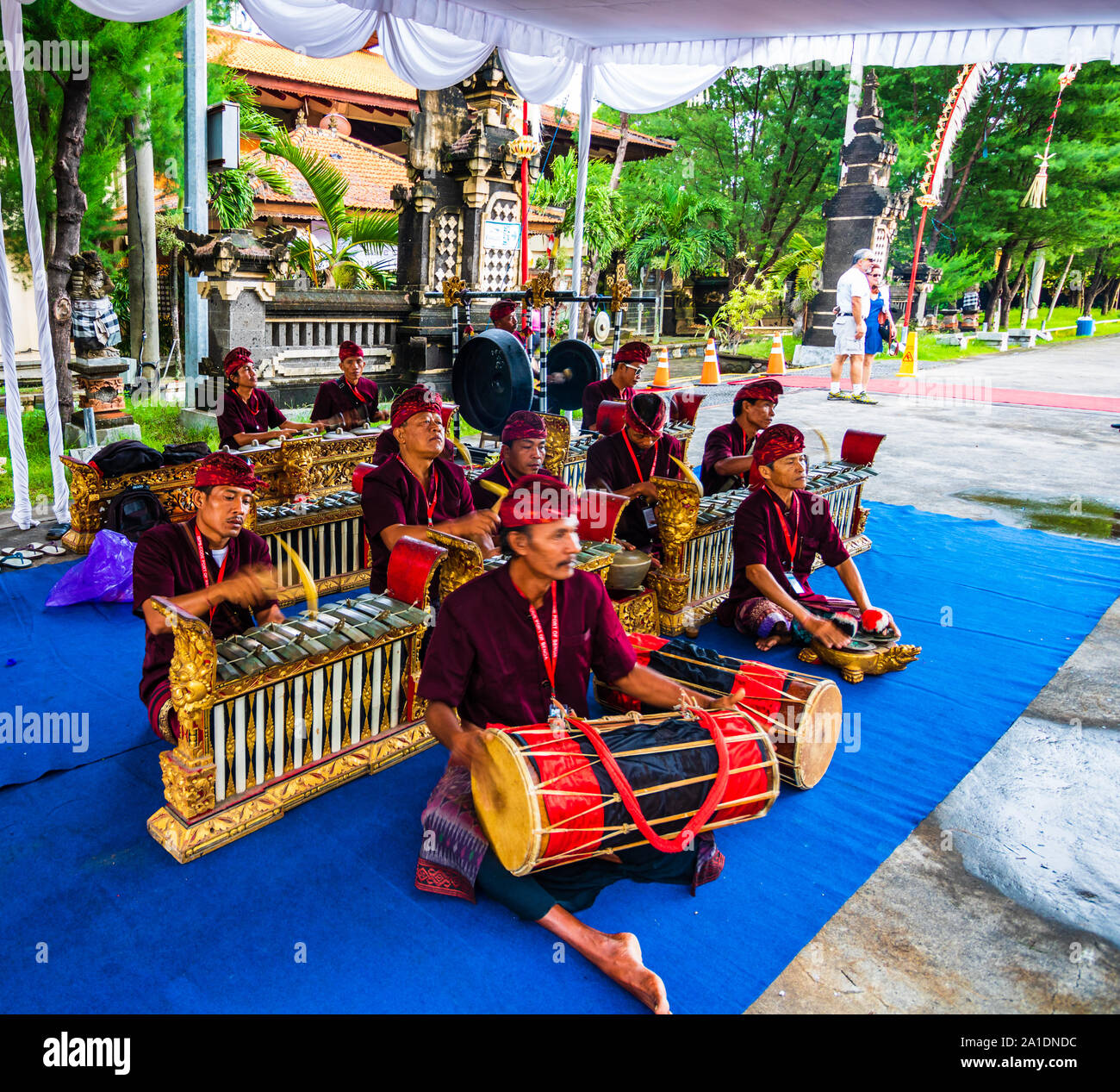 Group playing traditional Balinese musical instruments. Bali, Indonezia ...