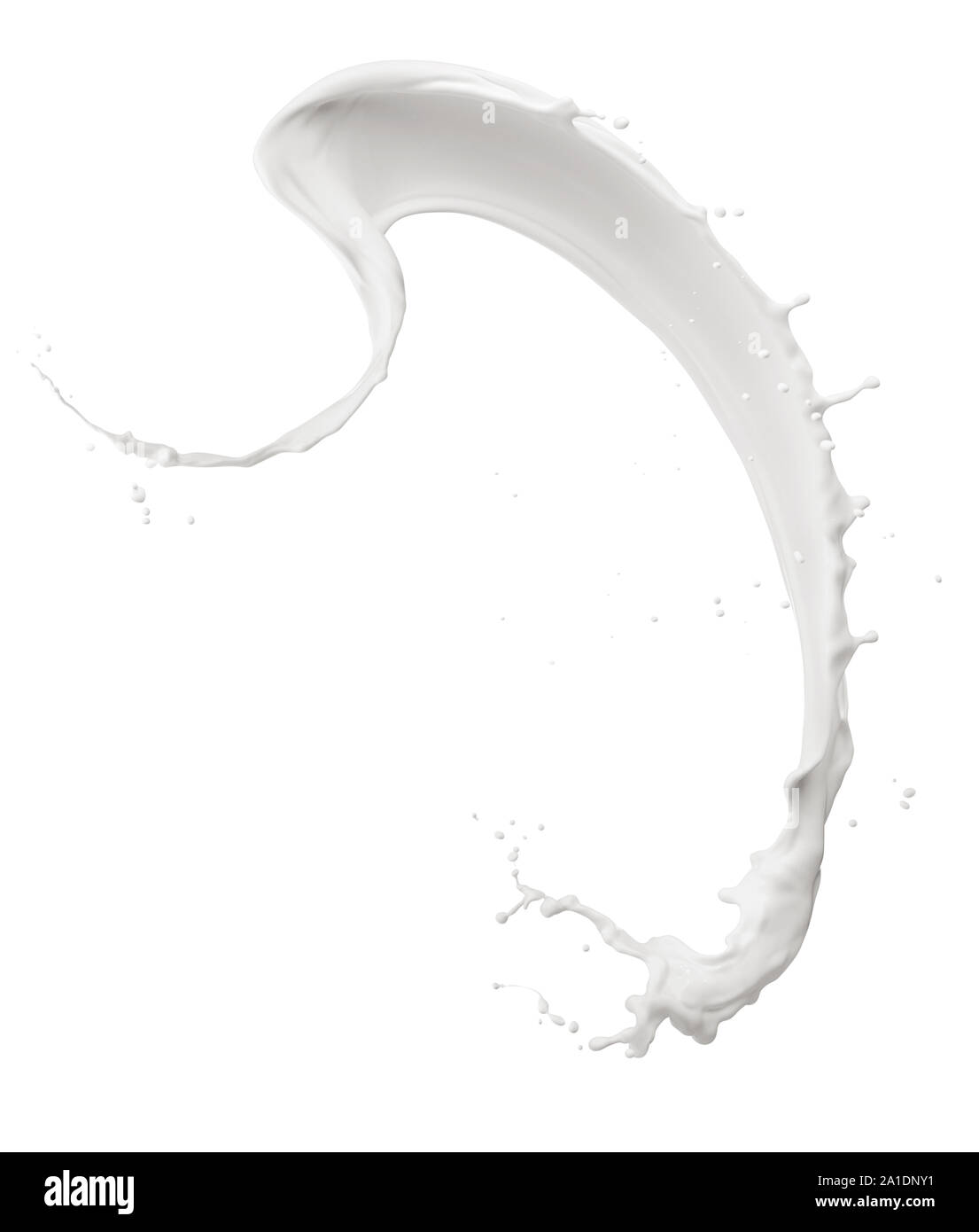 curve milk splash isolated on white background Stock Photo - Alamy