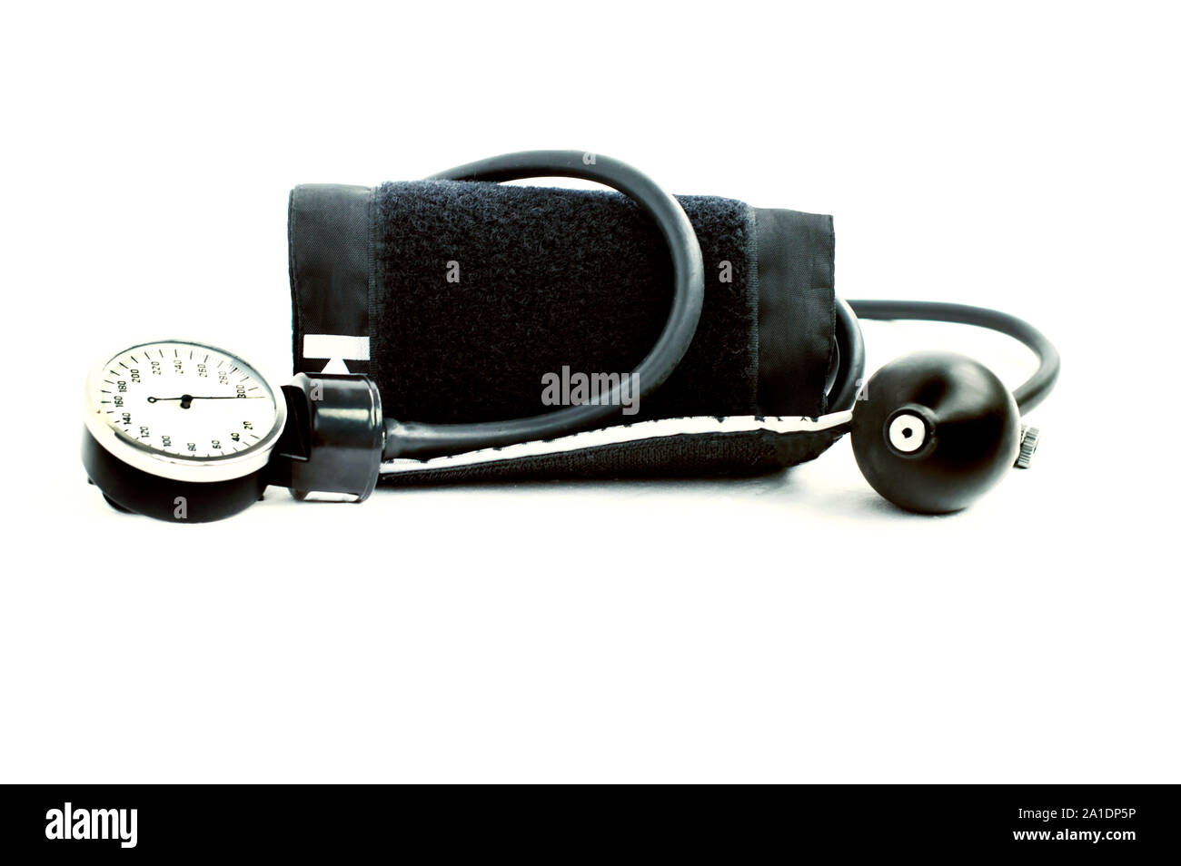 Apparatus for measuring blood pressure on a white background Stock ...