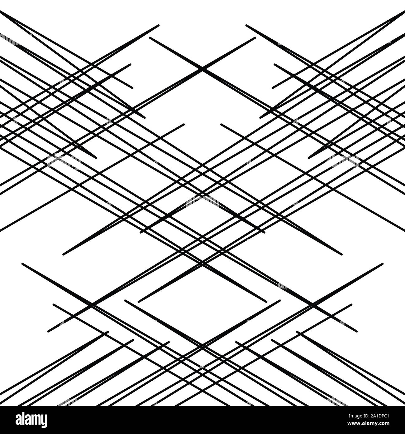 Grid, mesh pattern, texture with dynamic, irregular lines. Intersecting stripes matrix, grating ...