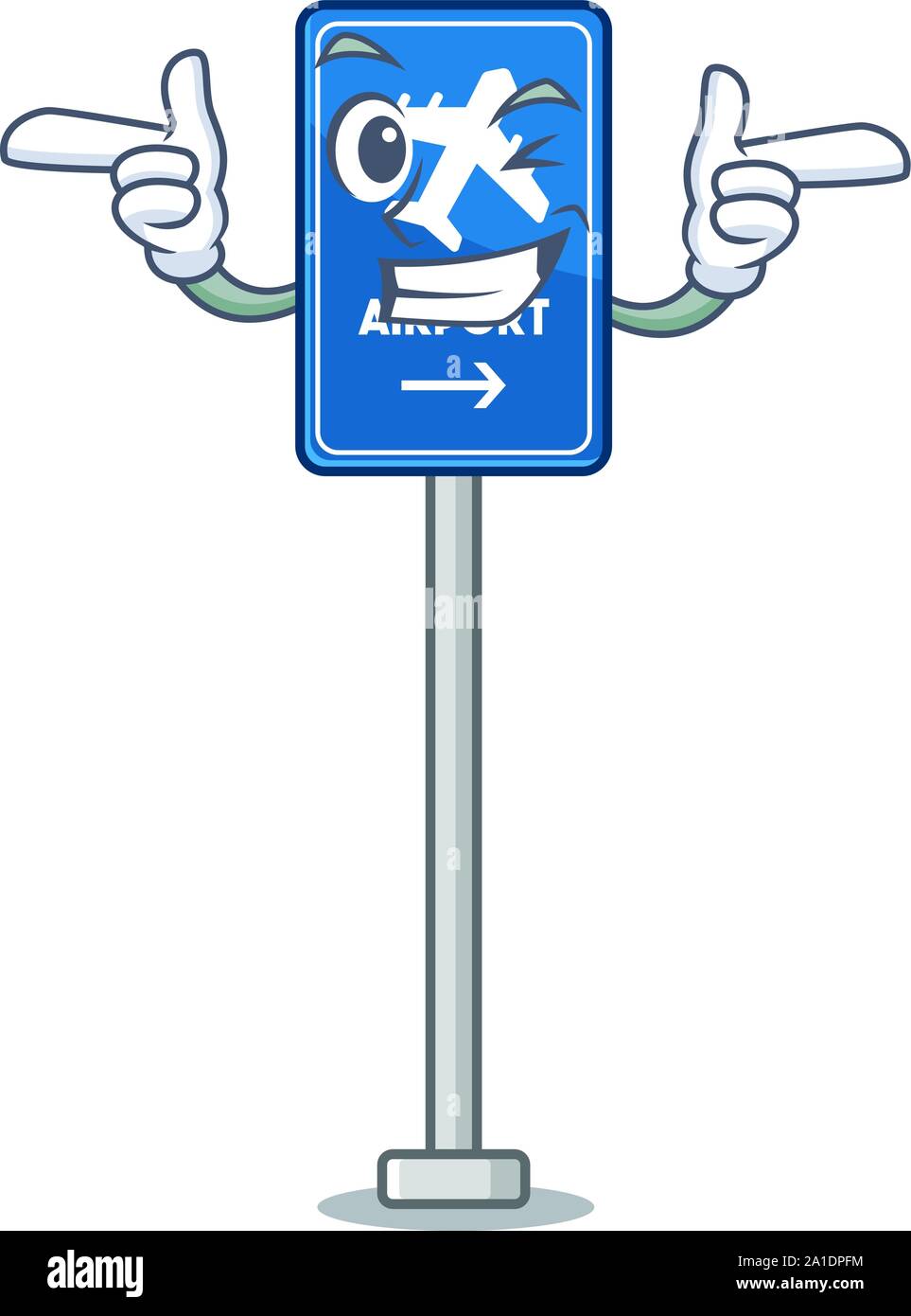 Wink airport sign stuck to cartoon wall Stock Vector Image & Art - Alamy