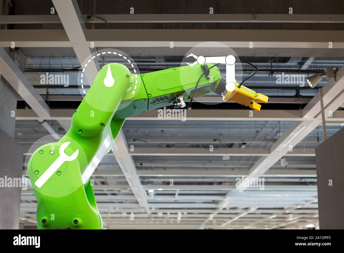 Robot hand. Smart factory Stock Photo - Alamy
