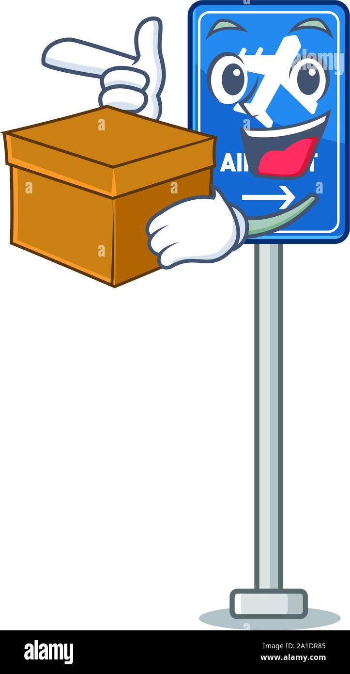 With box airport sign stuck to cartoon wall Stock Vector Image & Art ...