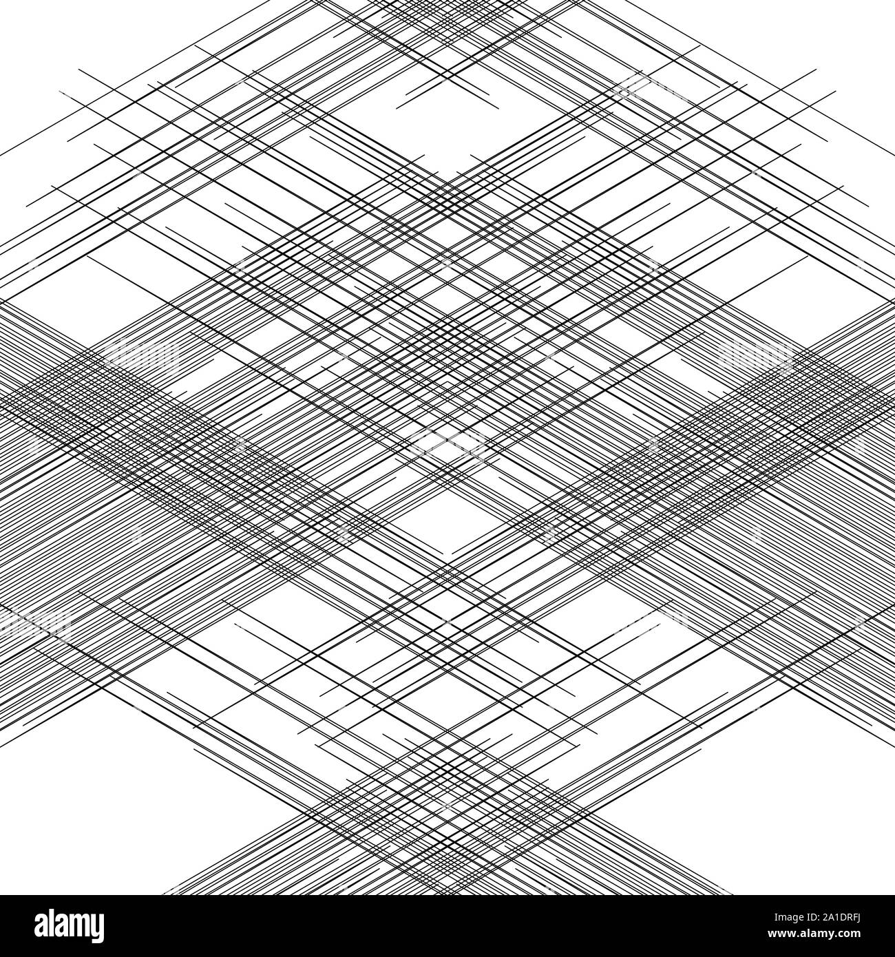 Grid, mesh pattern, texture with dynamic, irregular lines. Intersecting stripes matrix, grating ...