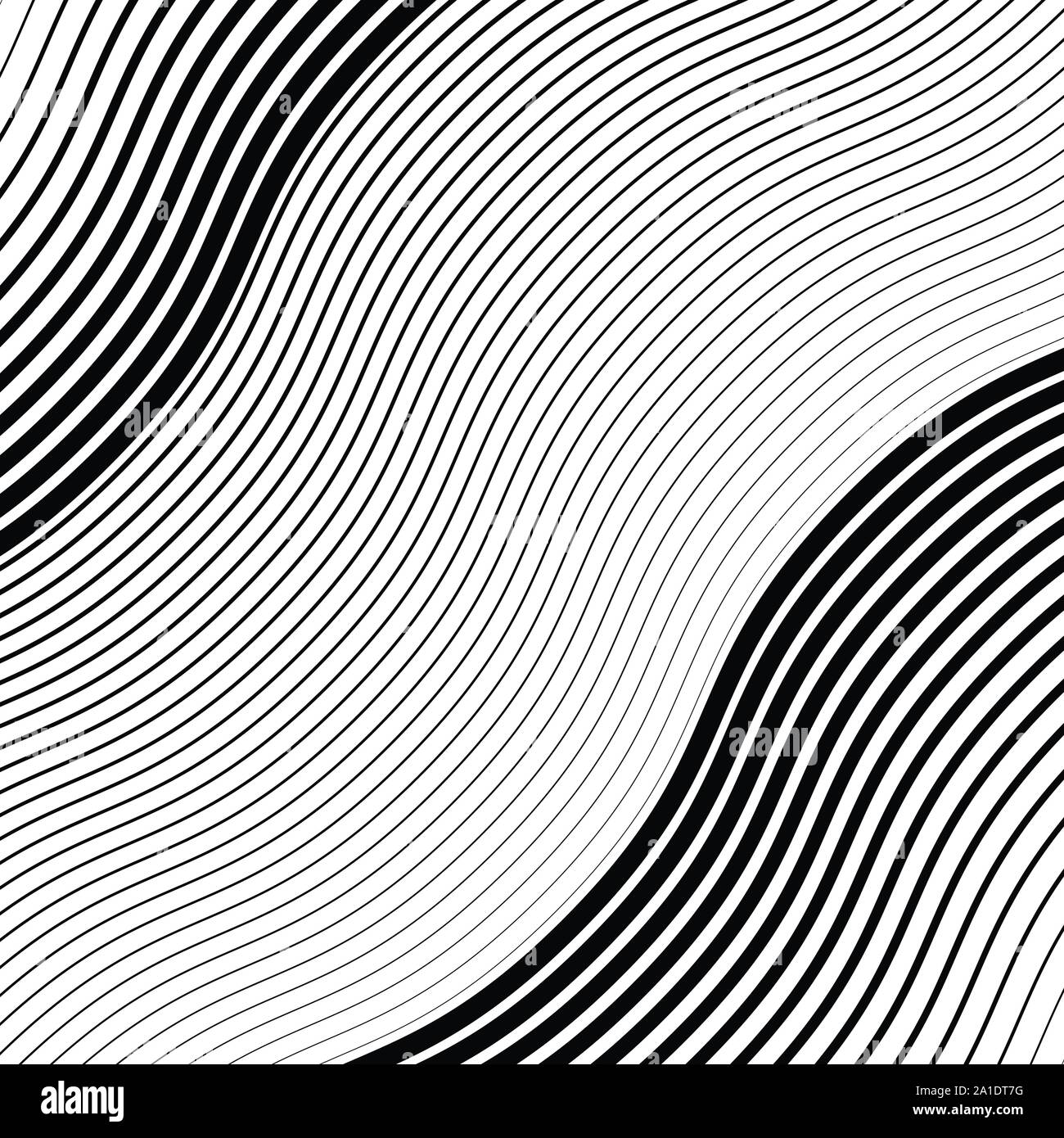 Abstract undulating lines vector background Black and White Stock ...