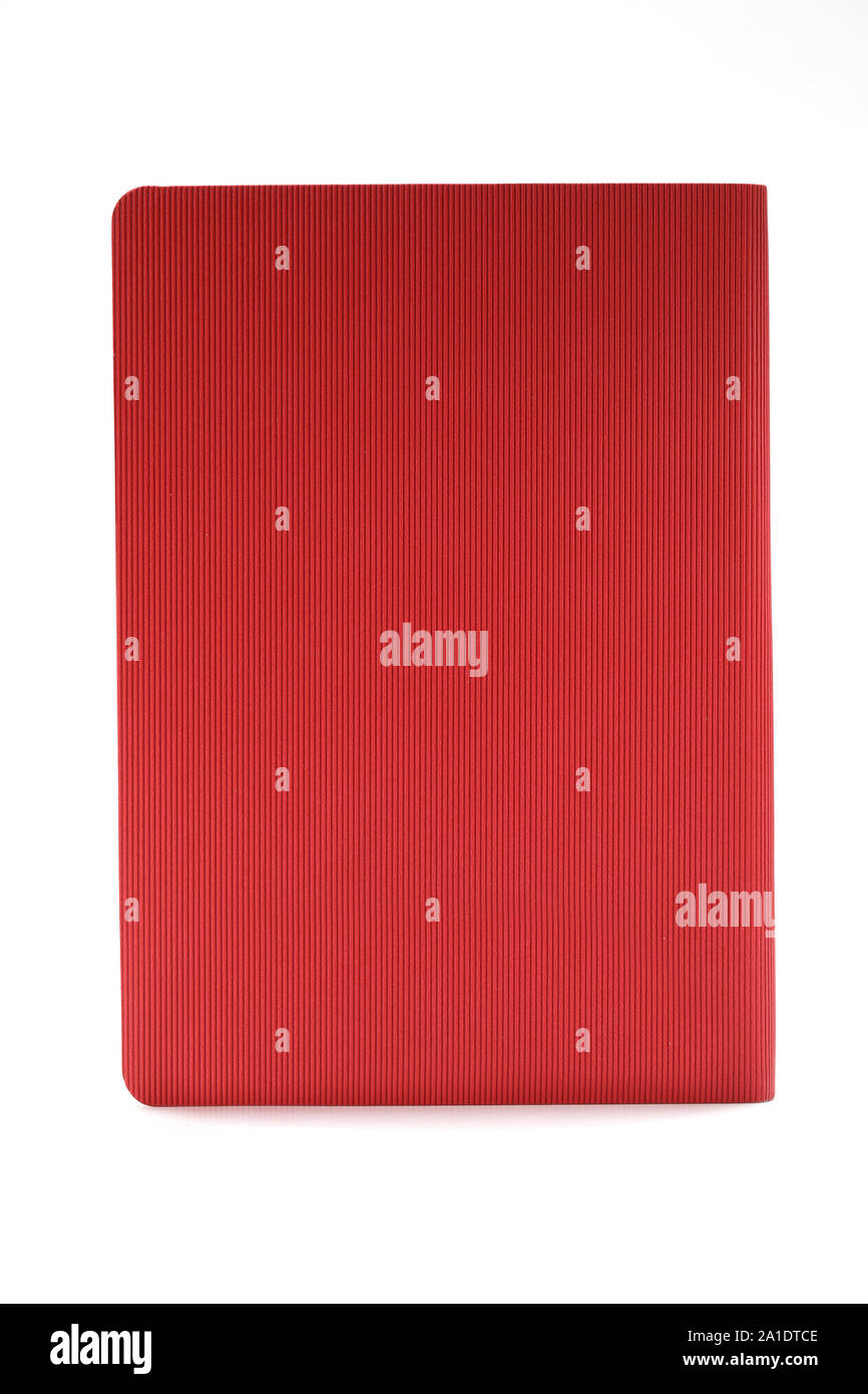 Red diary isolated on white background Stock Photo - Alamy