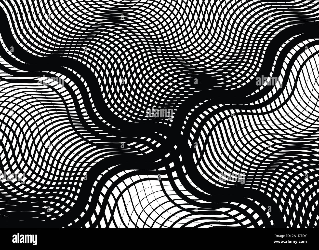 Irregular Geometric Pattern Background With Wavy Waving Grid Mesh Of