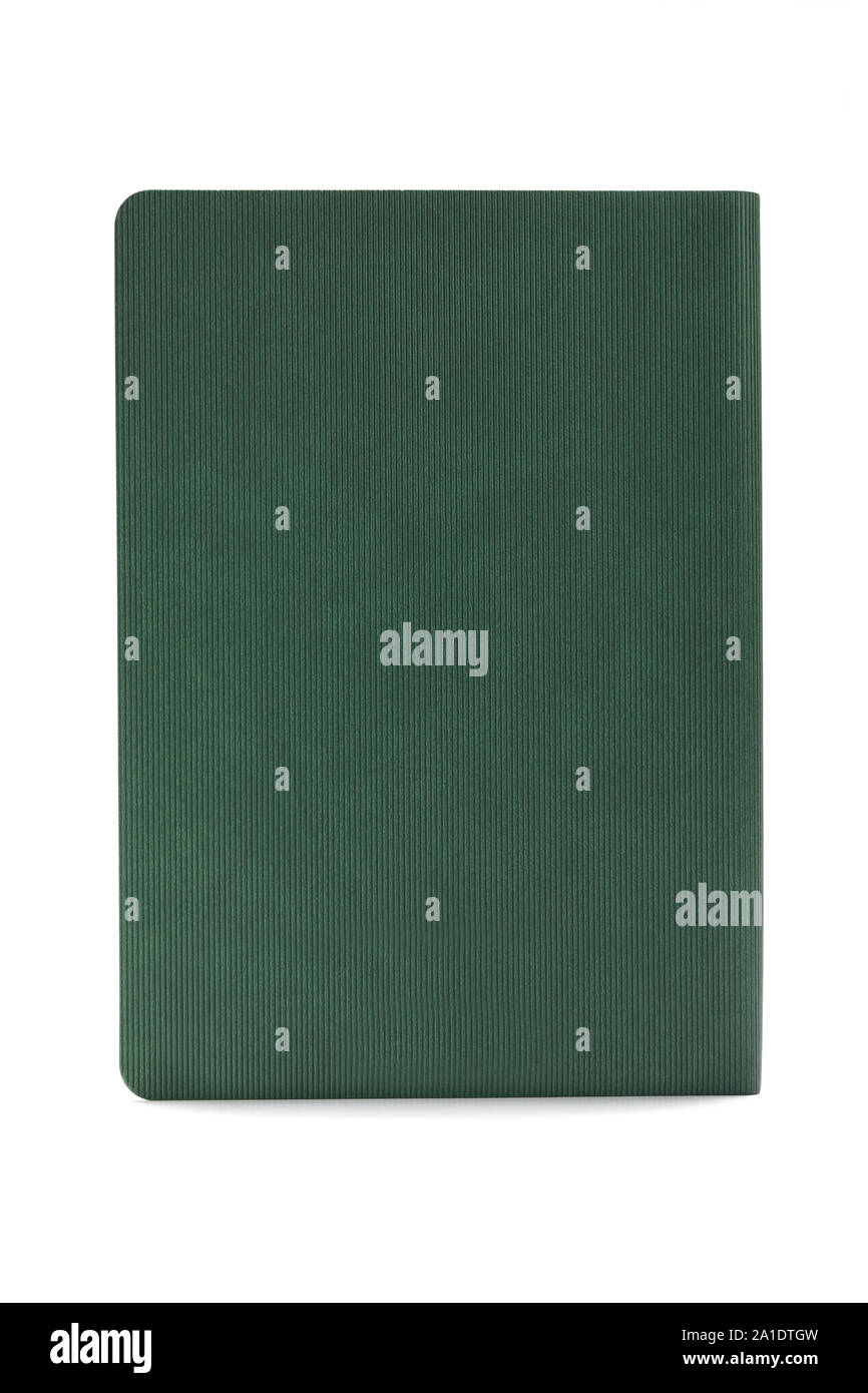 Green diary isolated on white background Stock Photo - Alamy