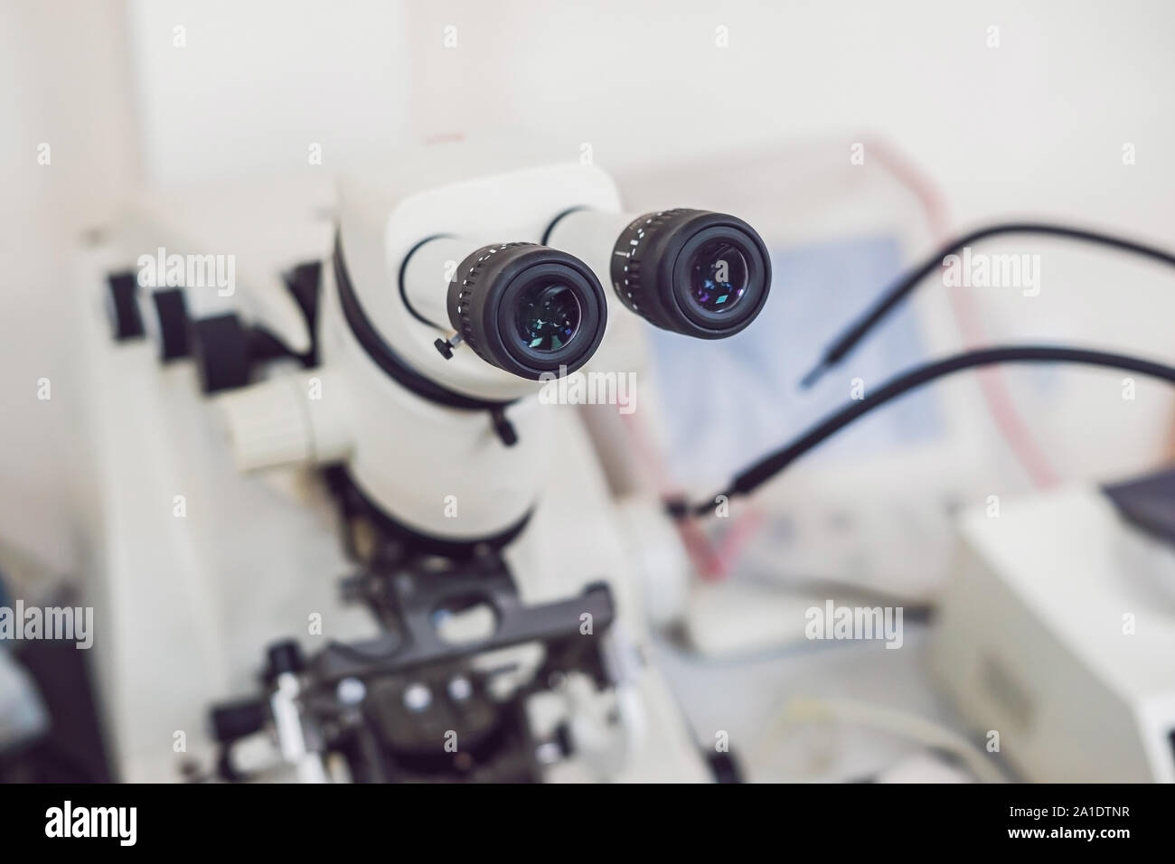 metallographic microscope used for metall's surface investigation in ...