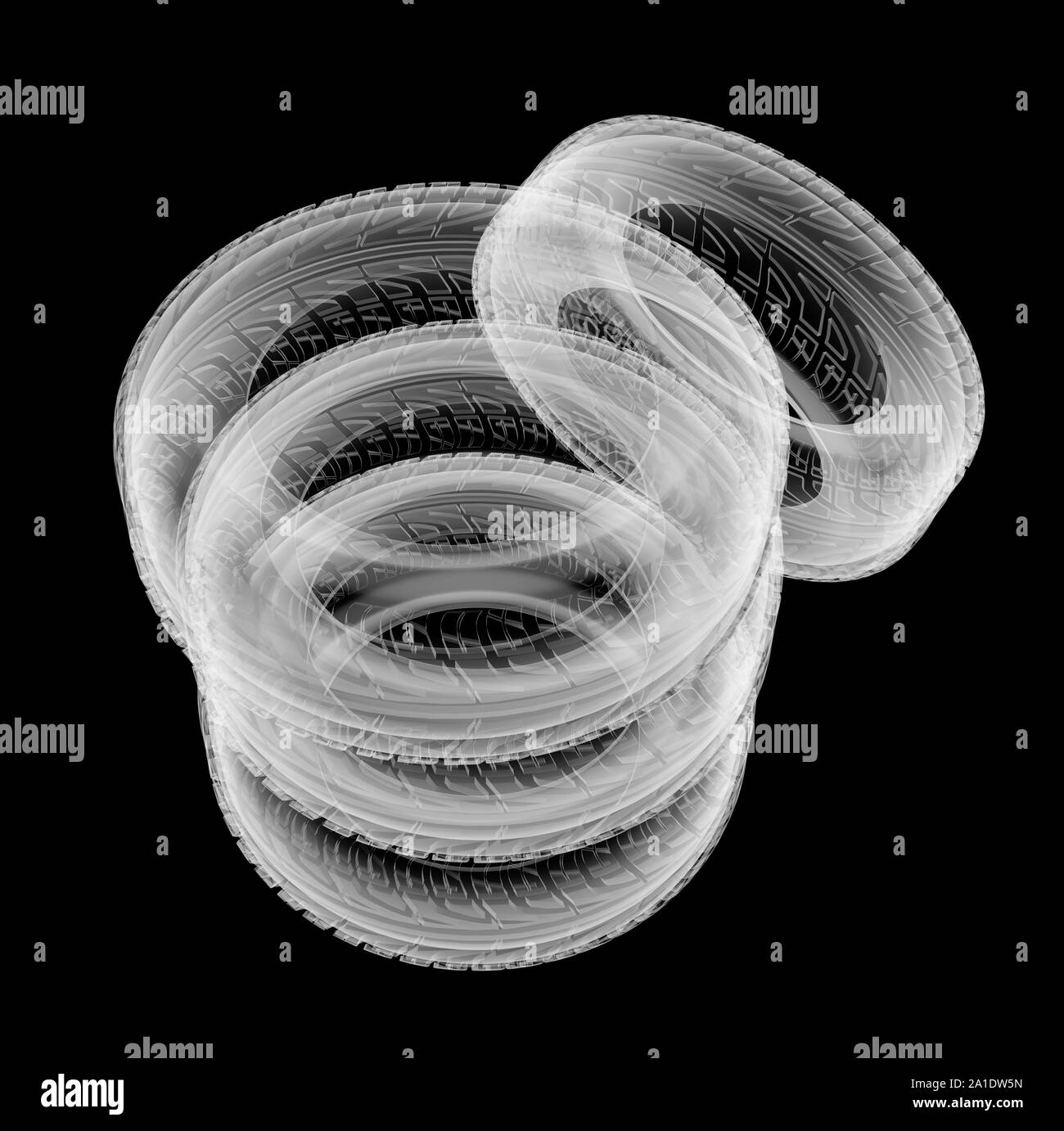 Car wheels X-Ray style. Isolated on black background. 3D illustration ...