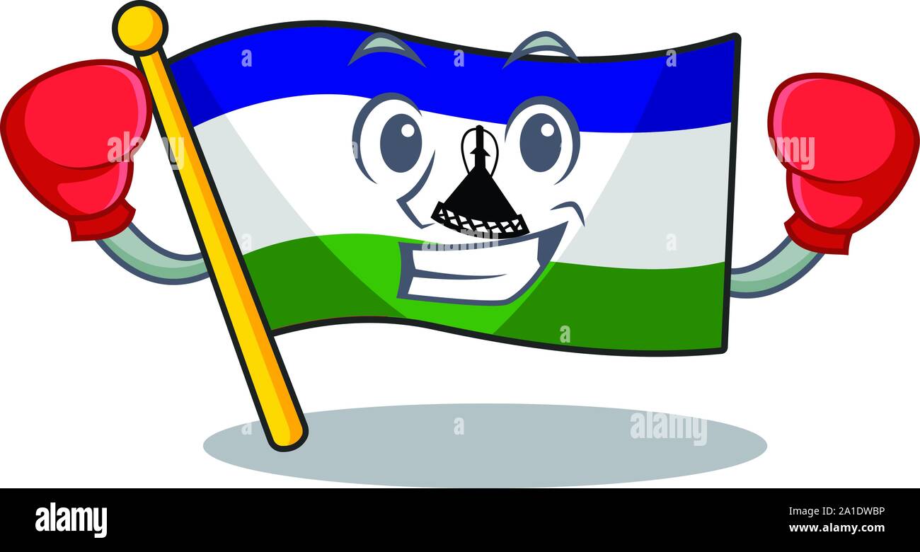 Boxing flag lesotho mascot shaped on character Stock Vector Image & Art ...