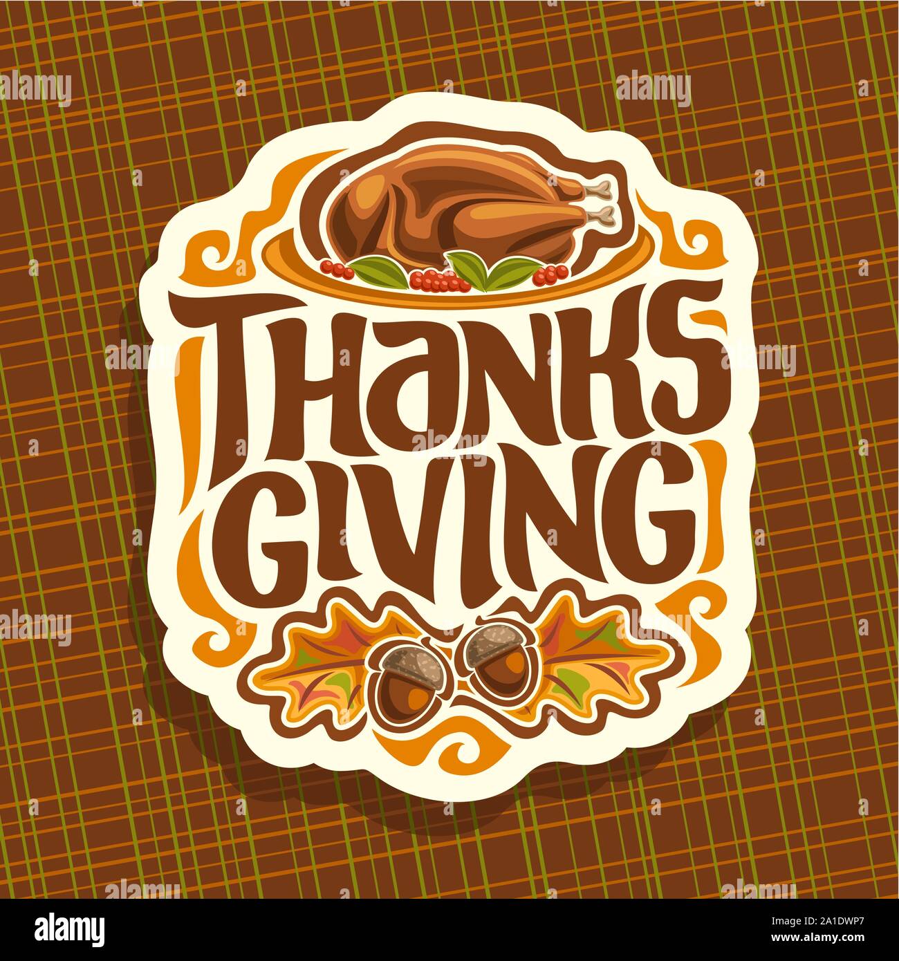 Vector logo for Thanksgiving day, fall greeting tag for thanksgiving ...