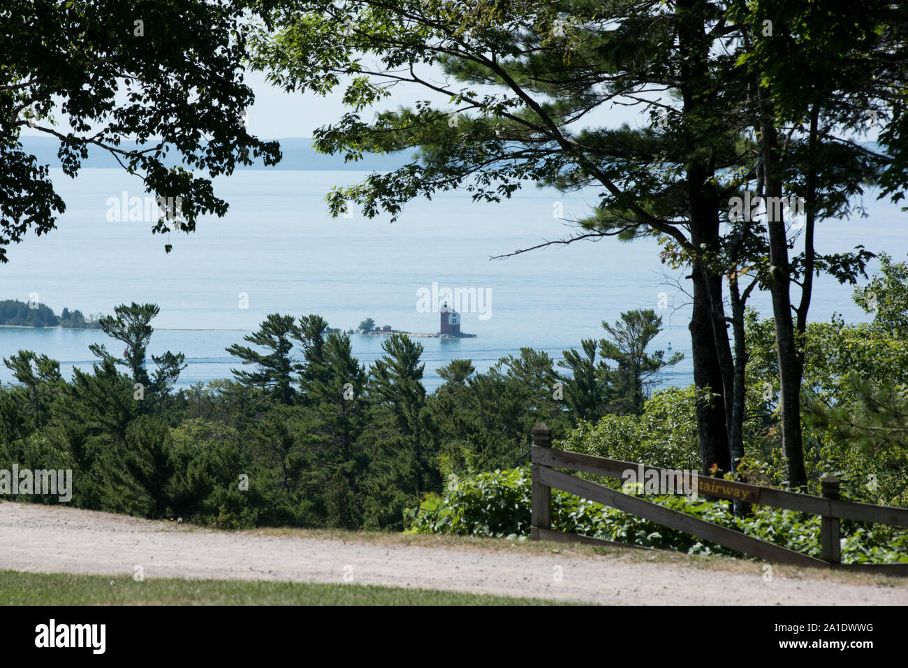Mackinac Island, Michigan - Round Island Lighthouse as seen through the ...