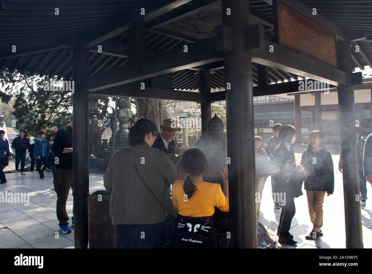 Japanese people and foreign traveler visited praying and Jokoro rite ...