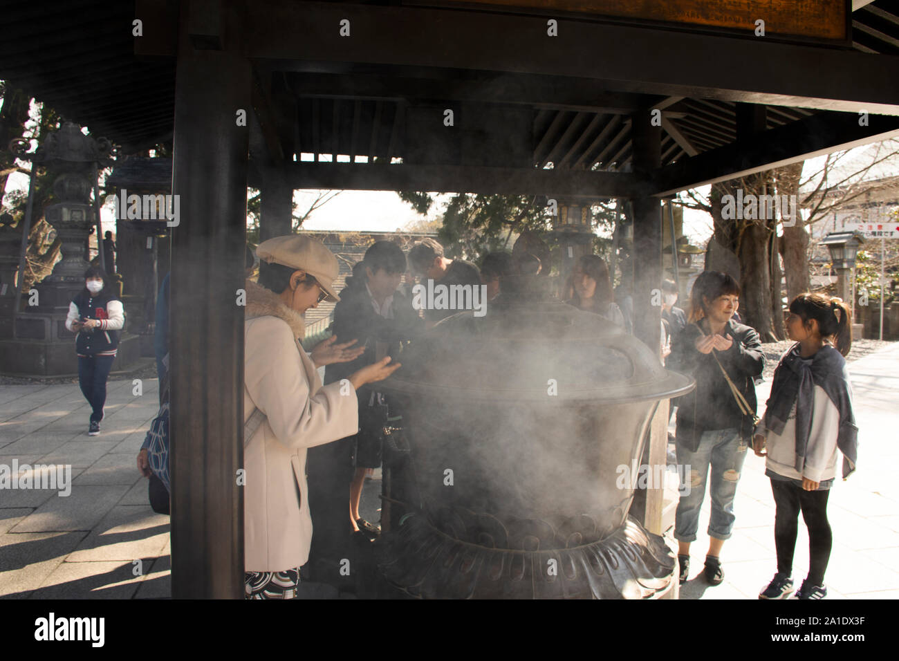 Japanese people and foreign traveler visited praying and Jokoro rite ...