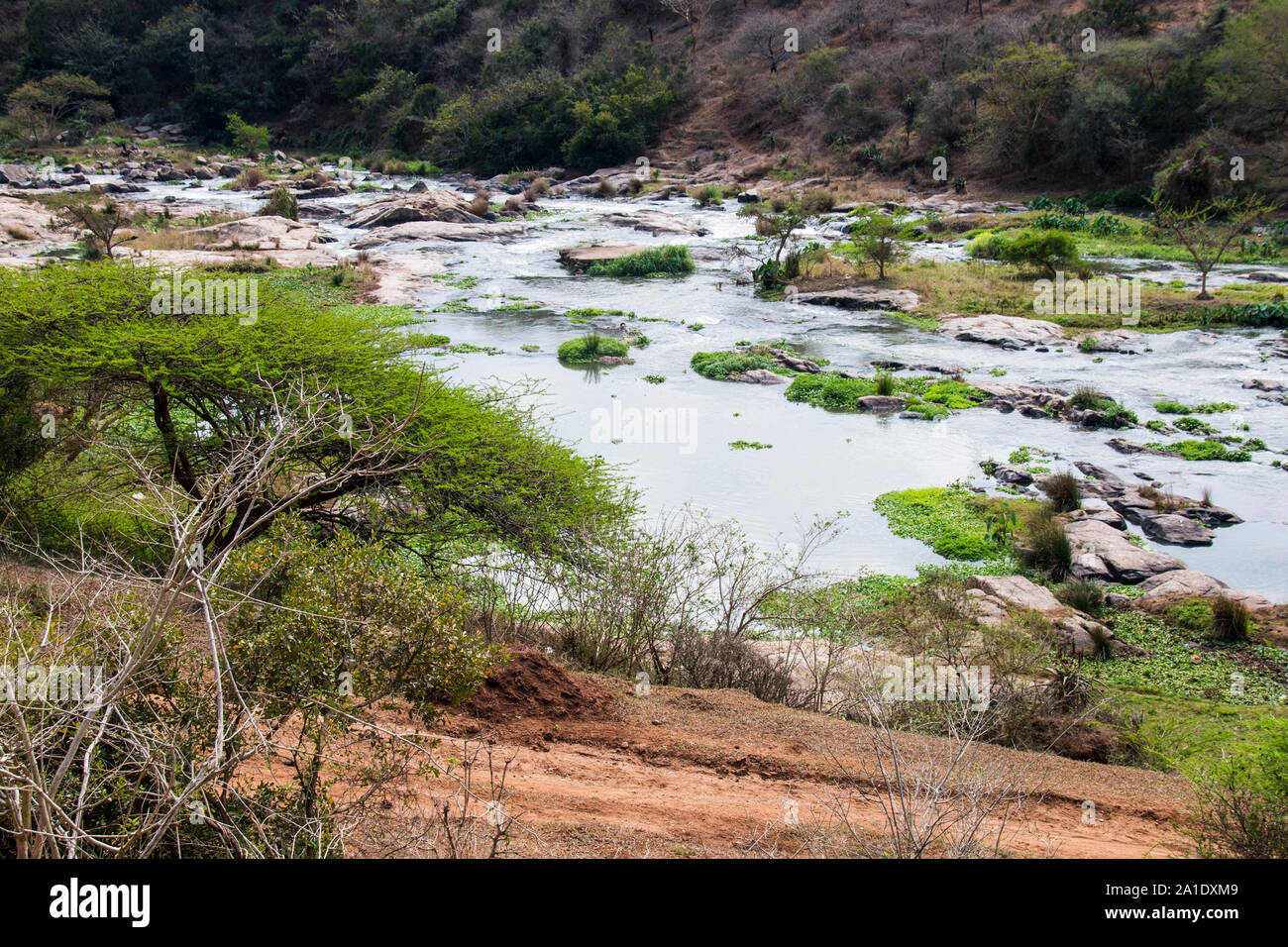 Umgeni river flowing through the valley of a thousand hills in kwazulu ...