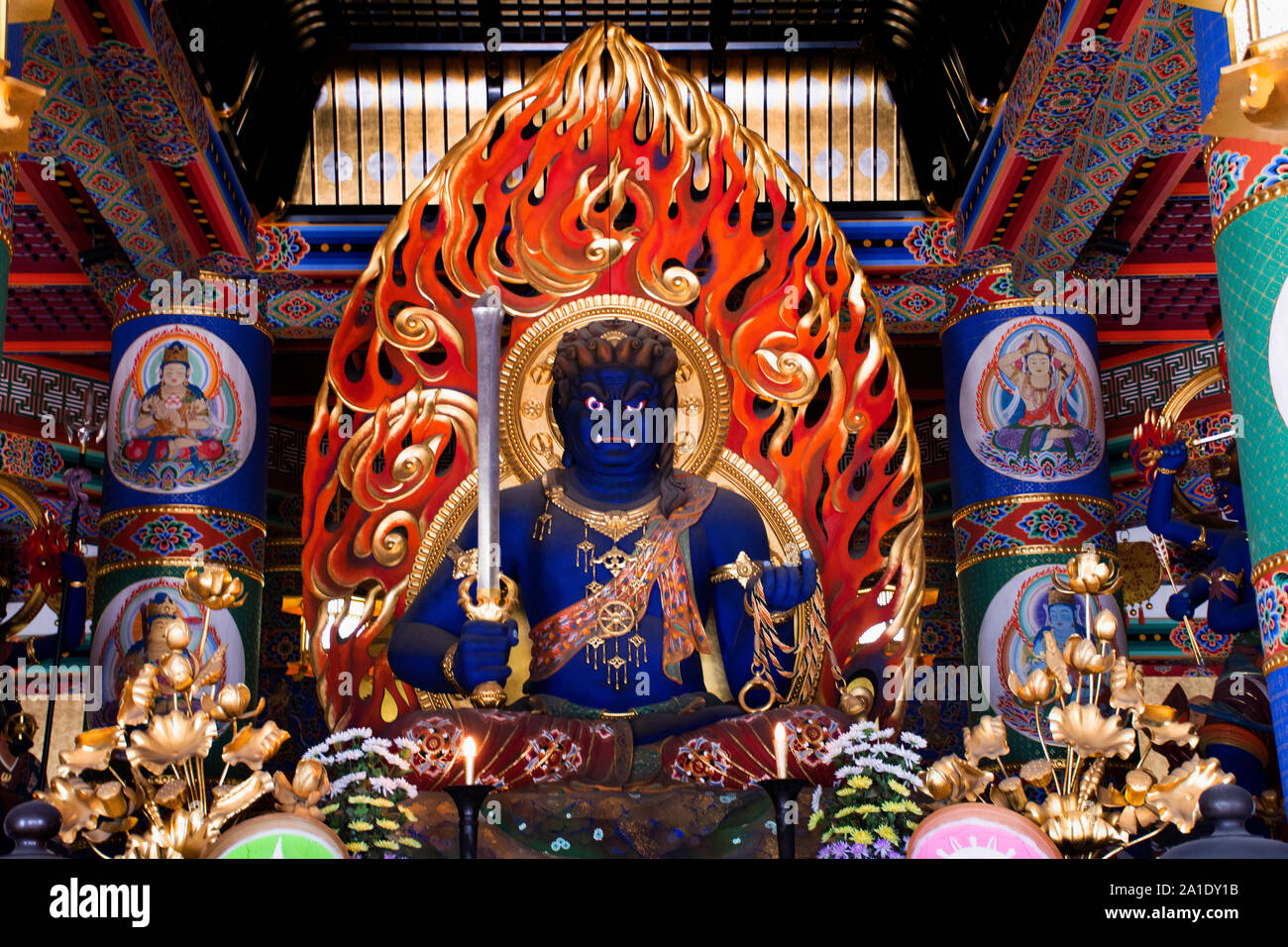 Fudo Myoo statue or Acala in Daitou or Great Peace Pagoda for japanese ...