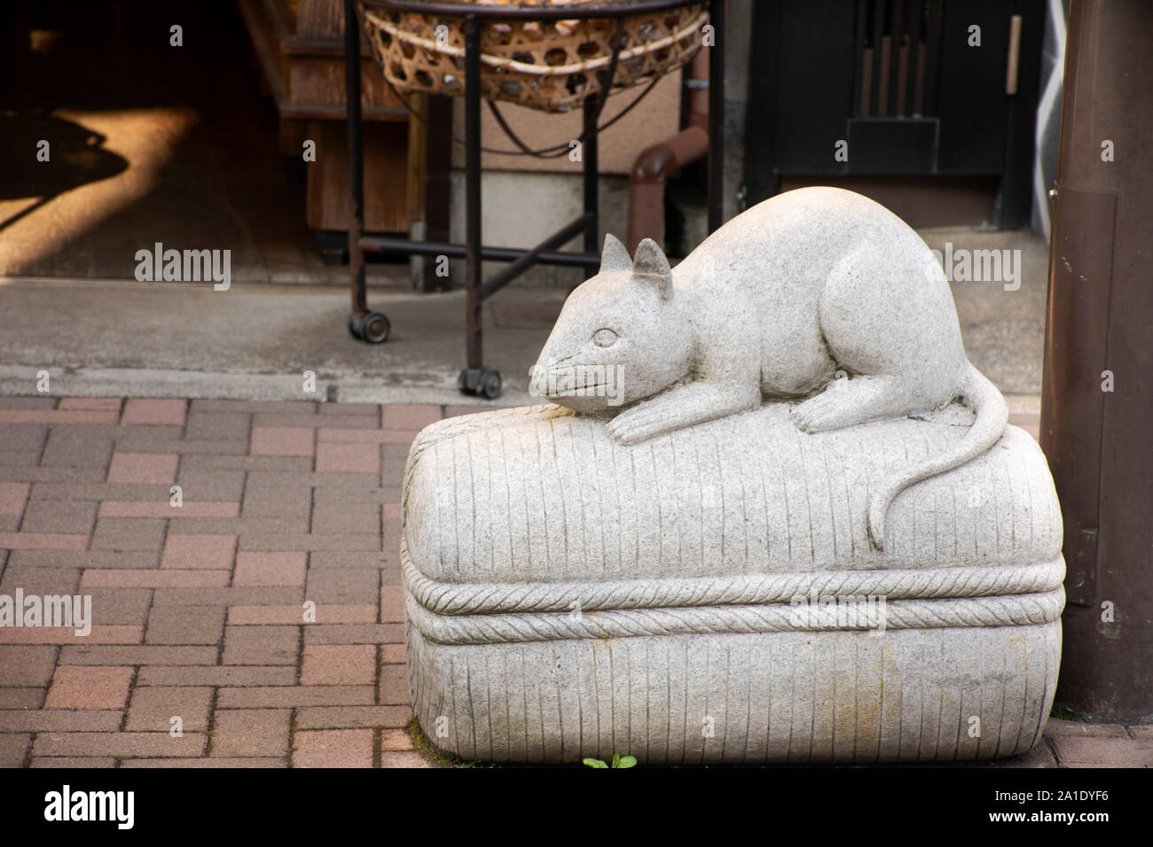 Traditional japanese style rock sculpture and carving as animal stone ...