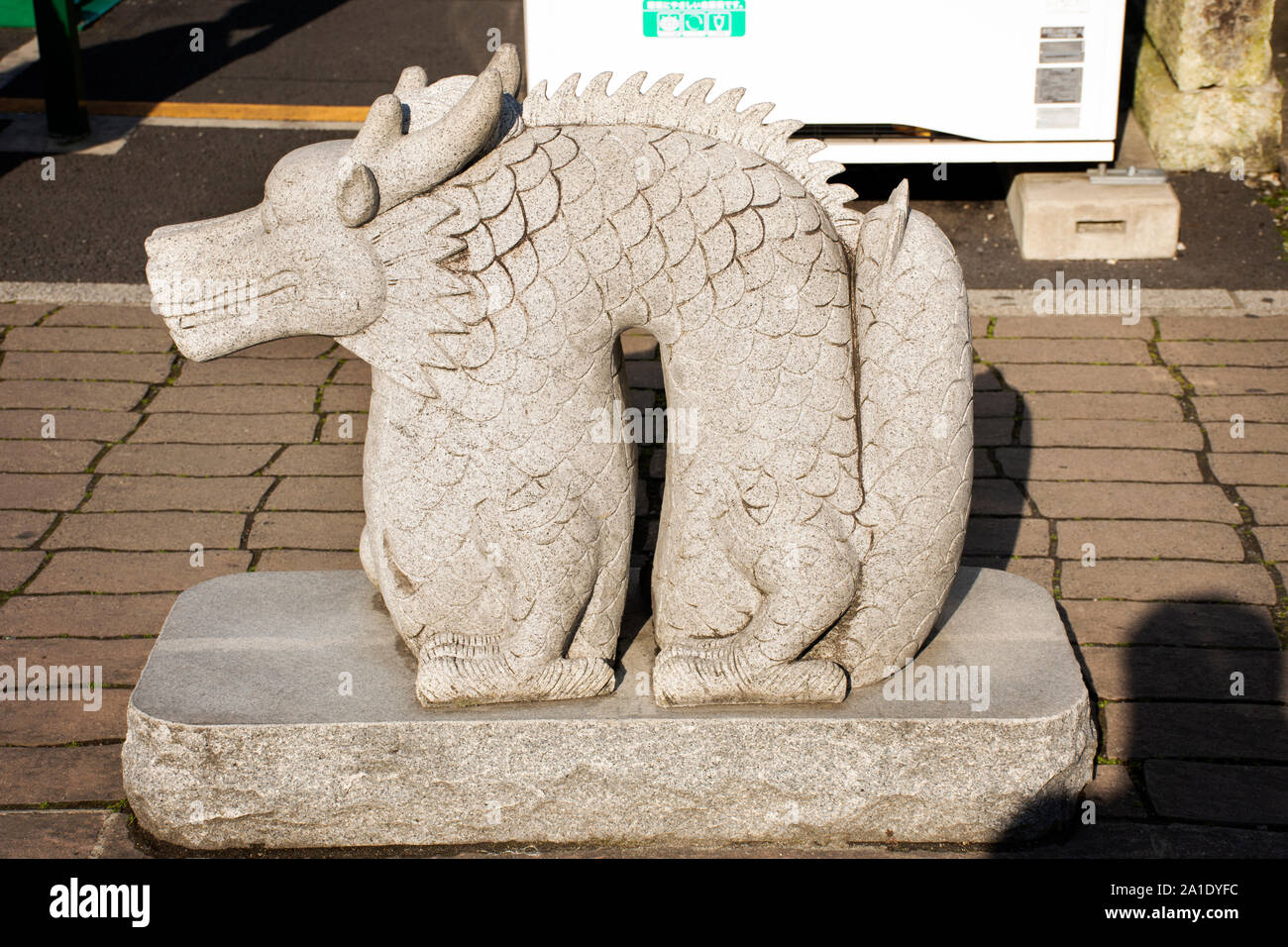 Traditional japanese style rock sculpture and carving as animal stone ...