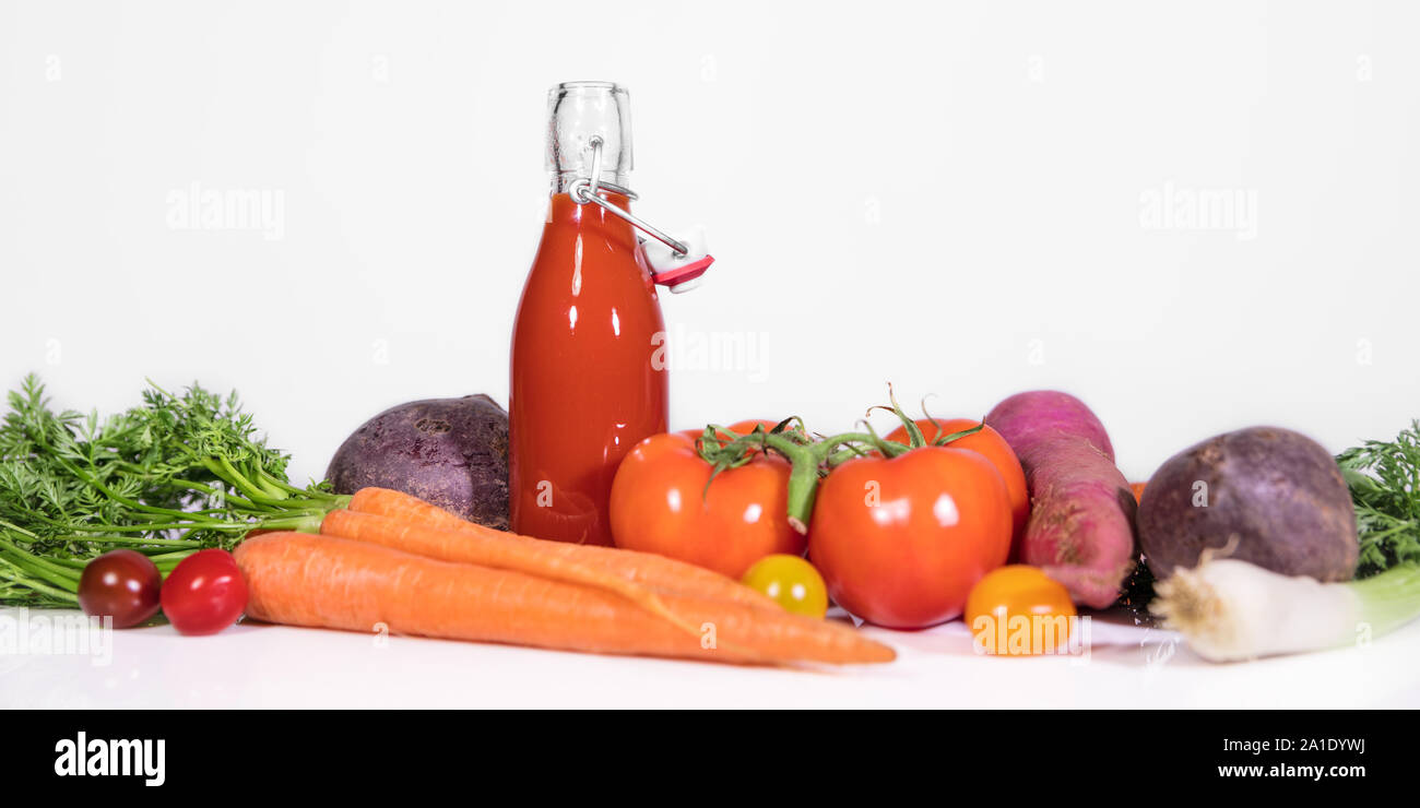 panorama of ingredients for an healthy vegetable juice Stock Photo - Alamy