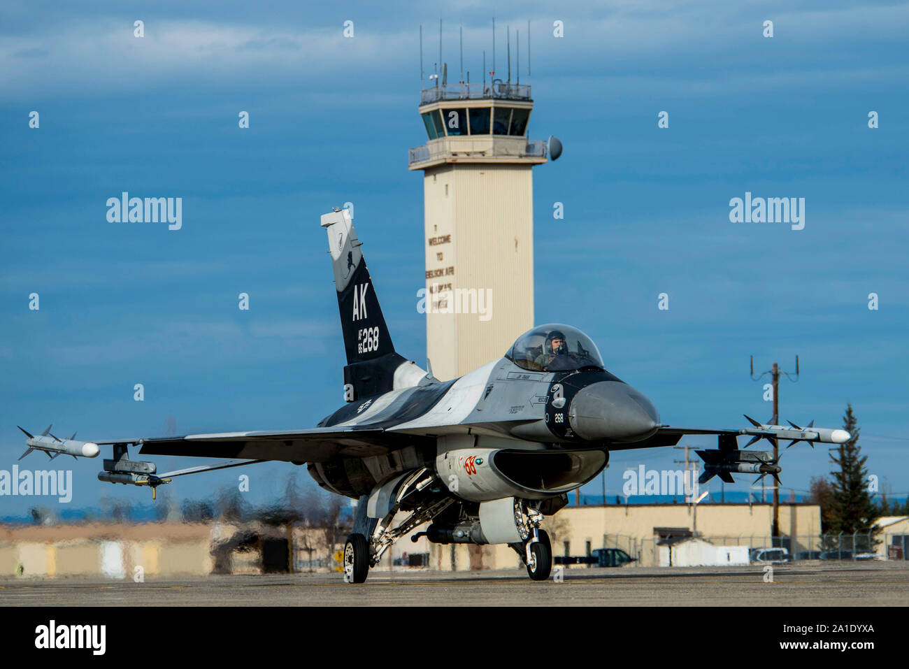 A U.S. Air Force F-16 Fighting Falcon assigned the 18th Aggressor ...