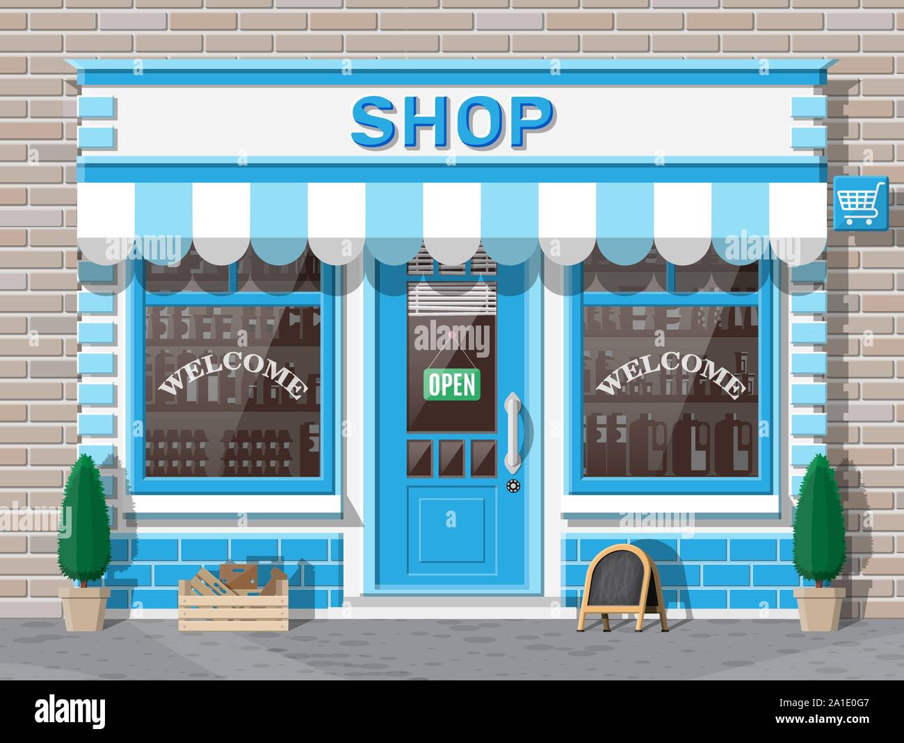European supermarket front Stock Vector Images - Alamy