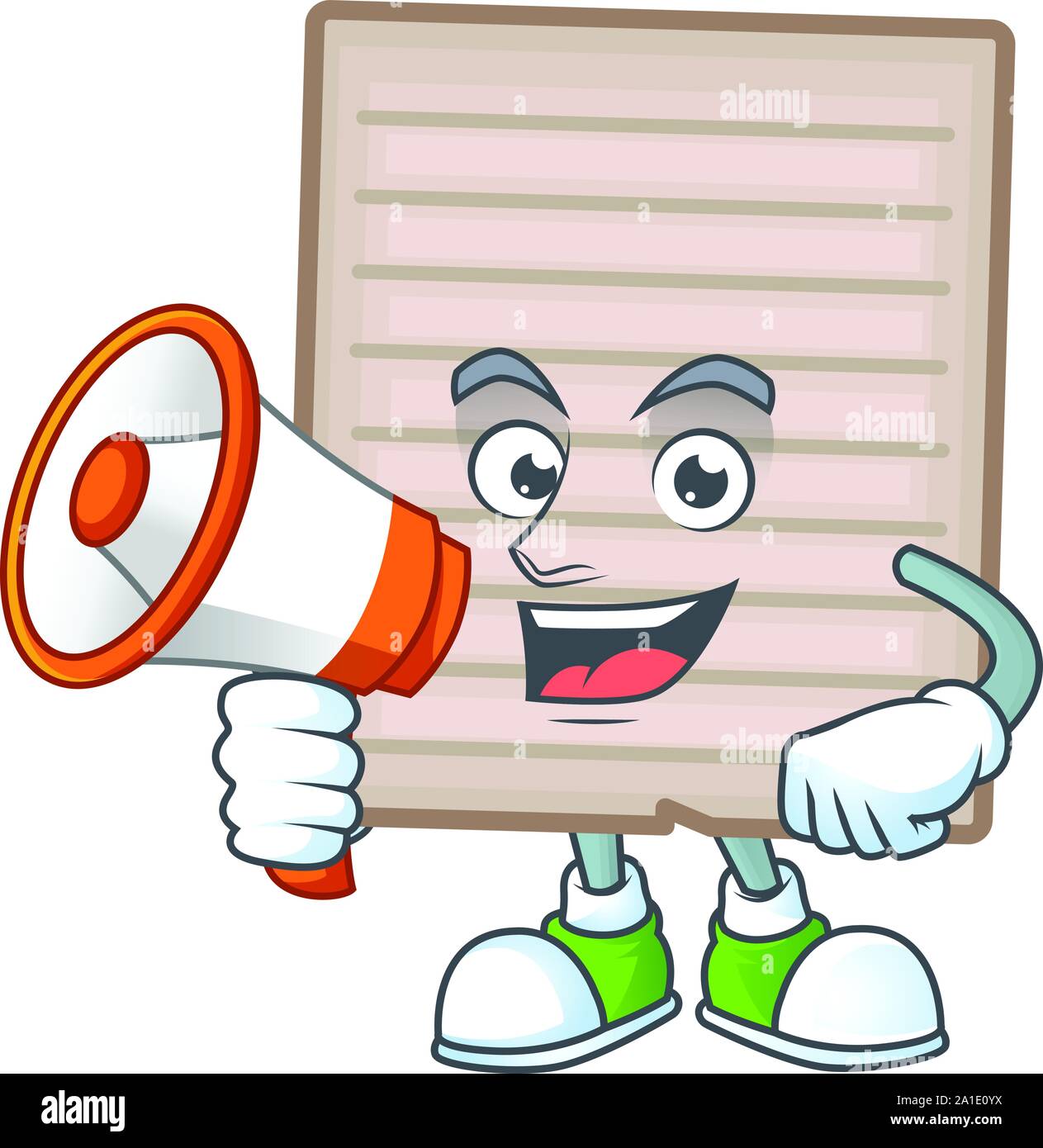 With megaphone vintage scrapbook paper cartoon with mascot Stock Vector ...