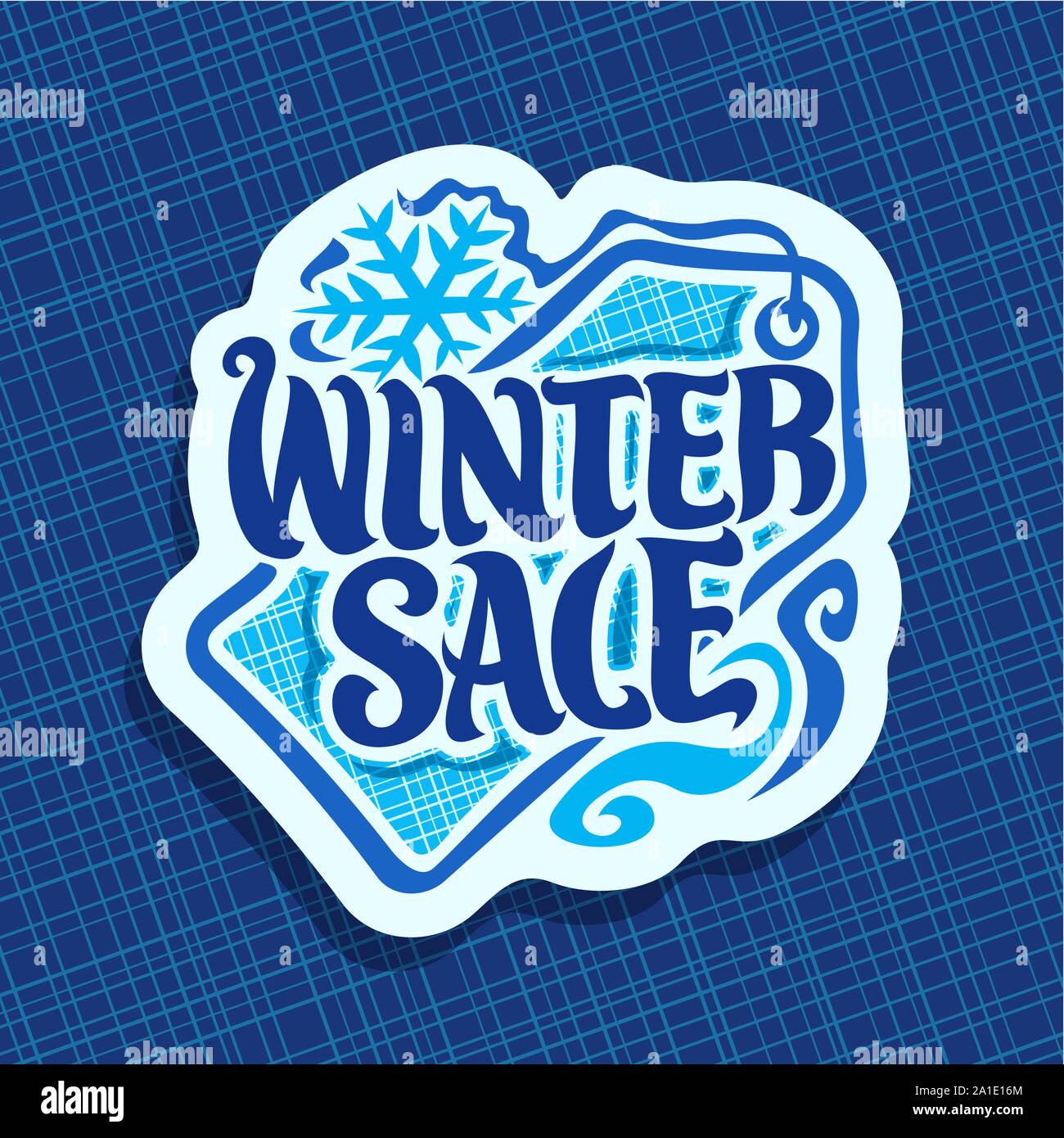 Vector poster for Winter sale: discount christmas sign with snowflake ...
