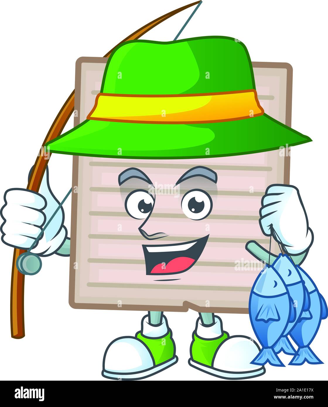 Fishing vintage scrapbook paper cartoon for note Stock Vector Image ...