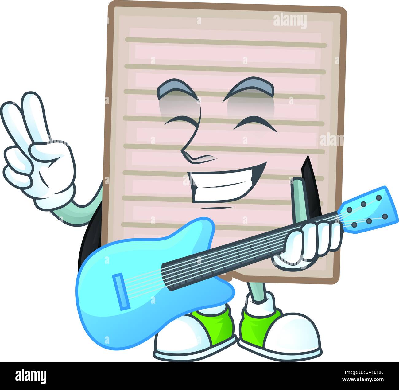 With guitar vintage scrapbook paper cartoon for note Stock Vector Image ...