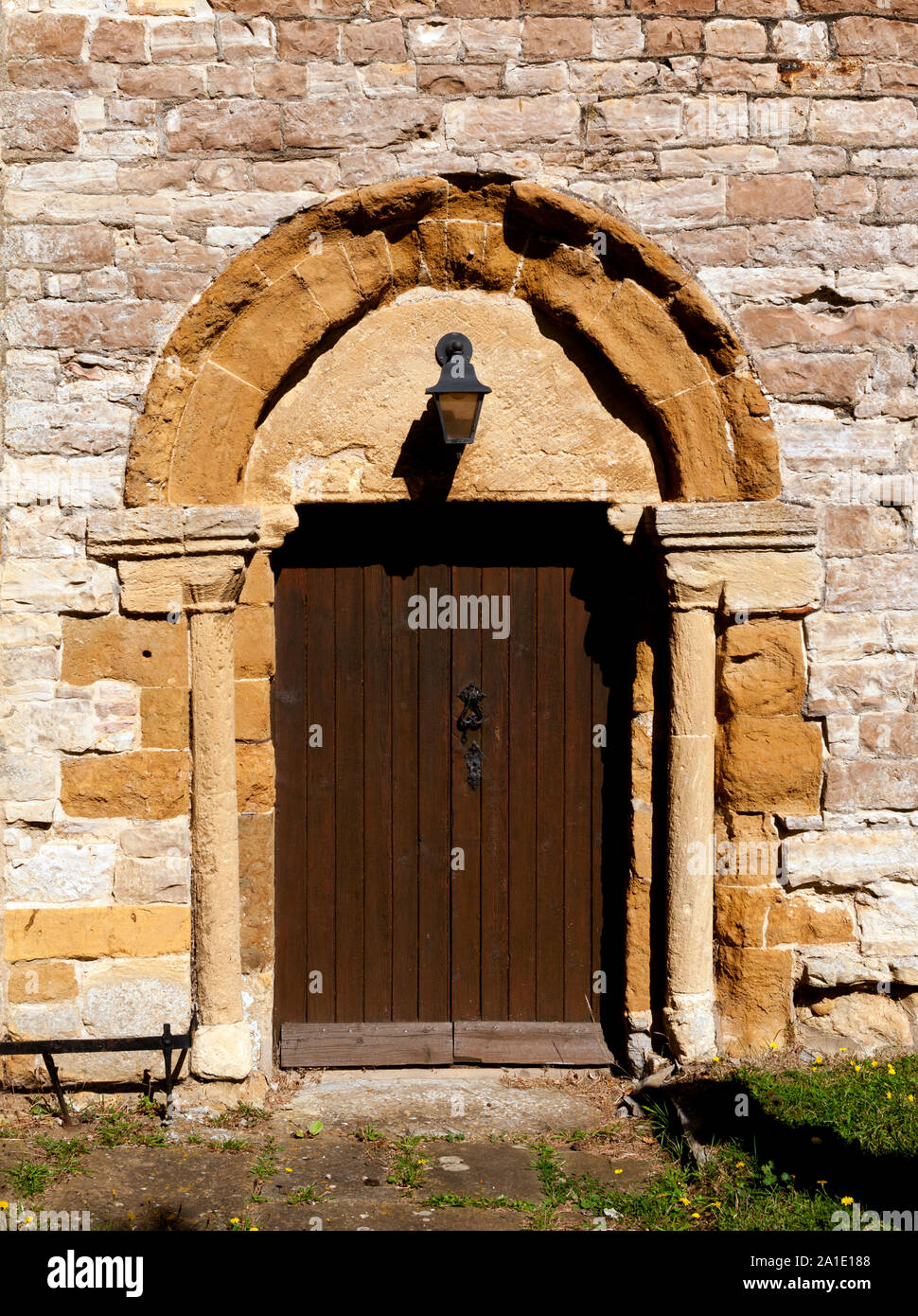 The south door, St. Mary`s Church, Halford, Warwickshire, England, UK ...