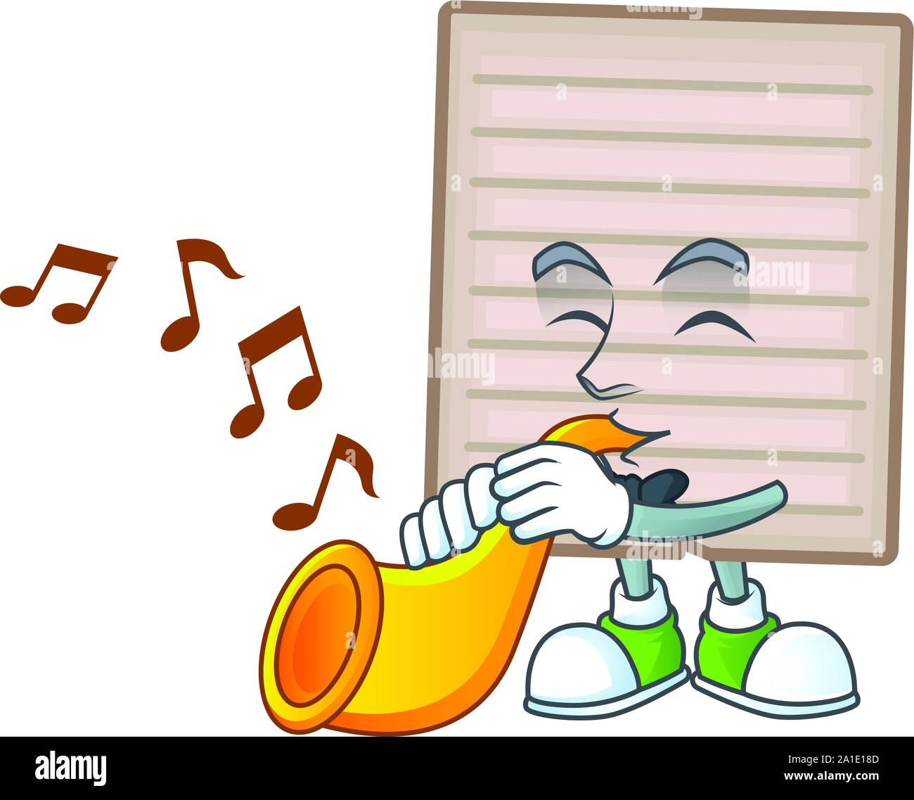 With trumpet vintage scrapbook paper cartoon for note Stock Vector ...