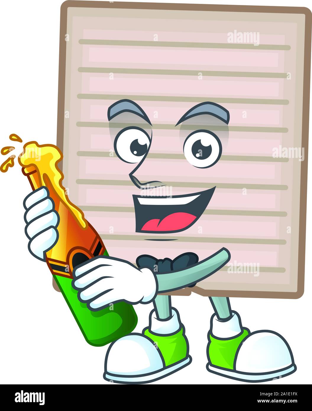 With beer vintage scrapbook paper cartoon character mascot Stock Vector ...